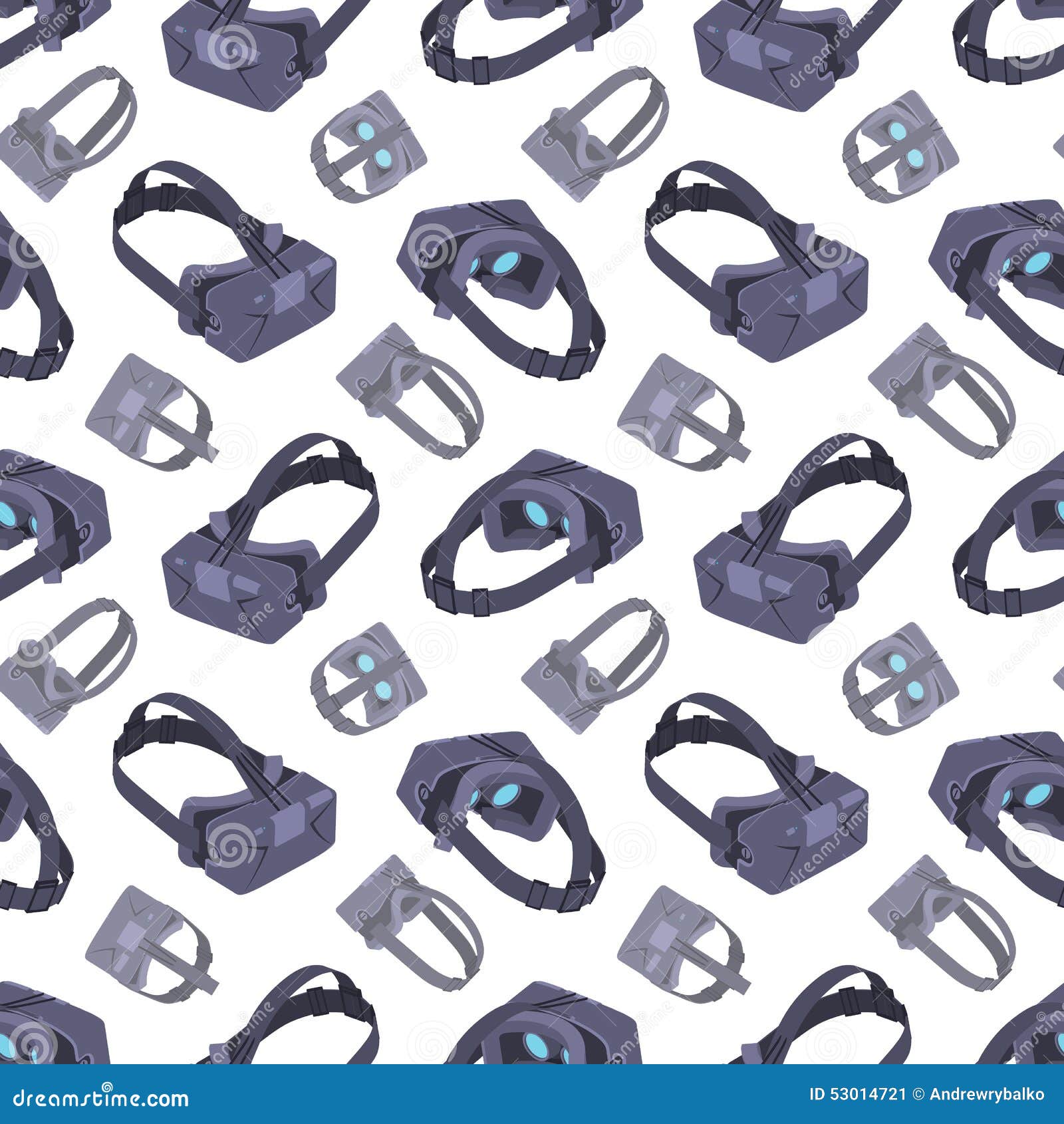 Seamless Pattern with the Virtual Reality Headsets Stock Vector ...