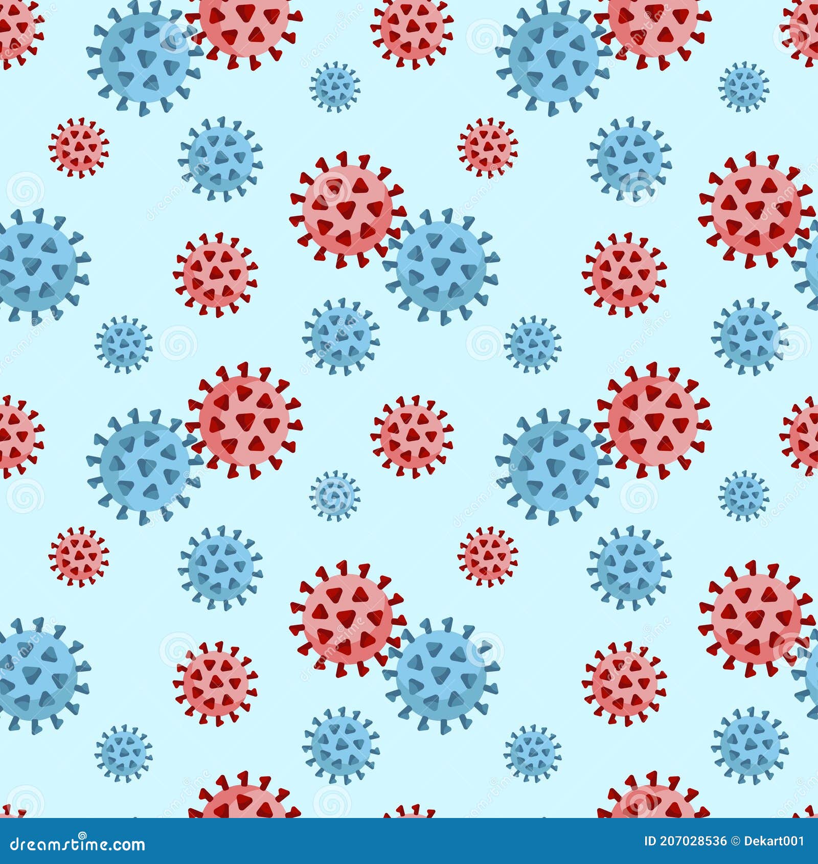 Seamless Pattern Virus Cell Mutations Process Vector Illustration ...