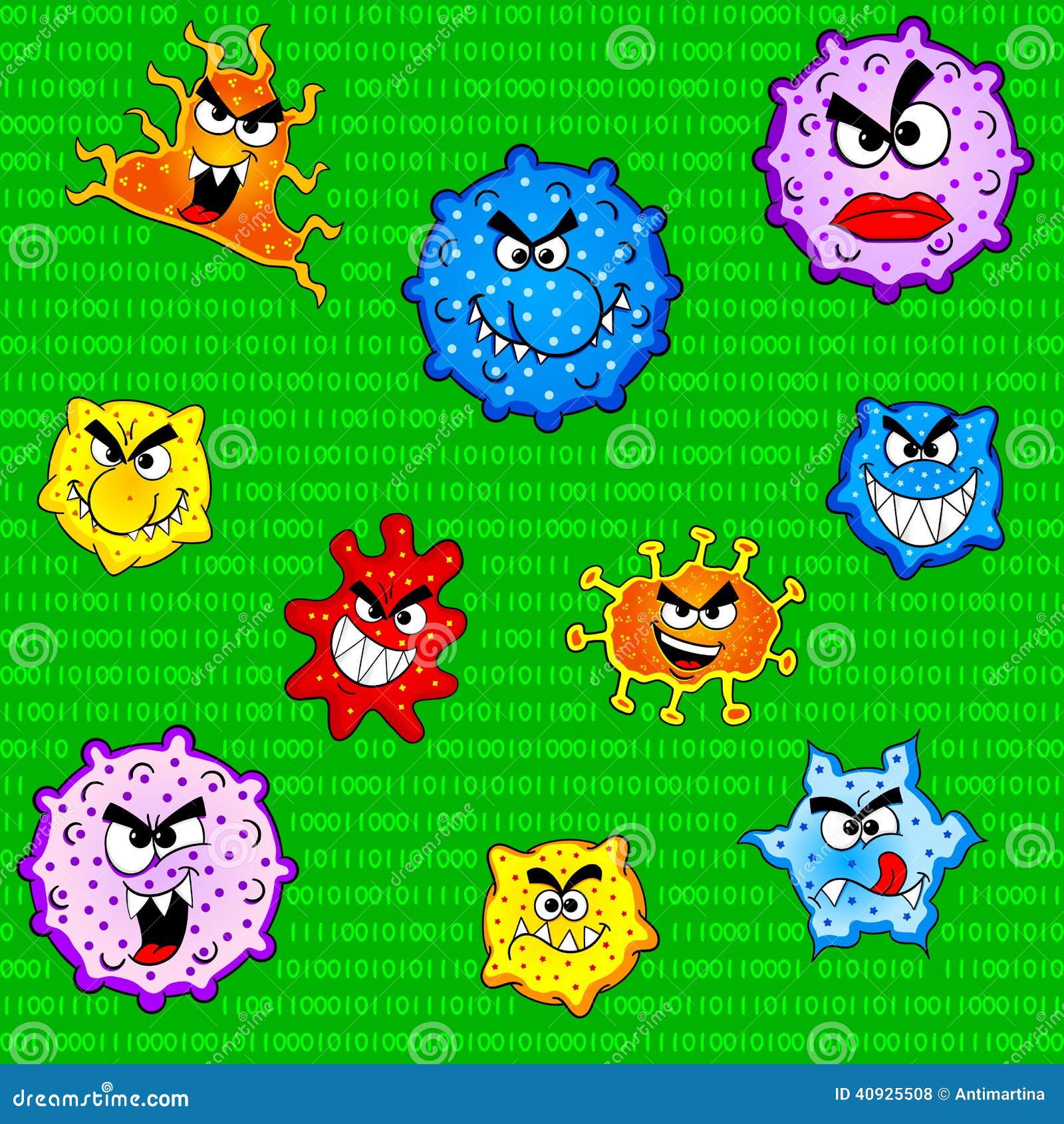 Seamless Pattern of Viruses in Computer Stock Vector - Illustration of ...