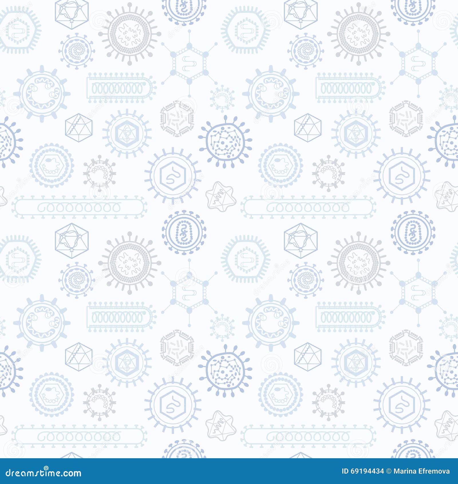Seamless Pattern with Viruses. Stock Vector - Illustration of enveloped ...