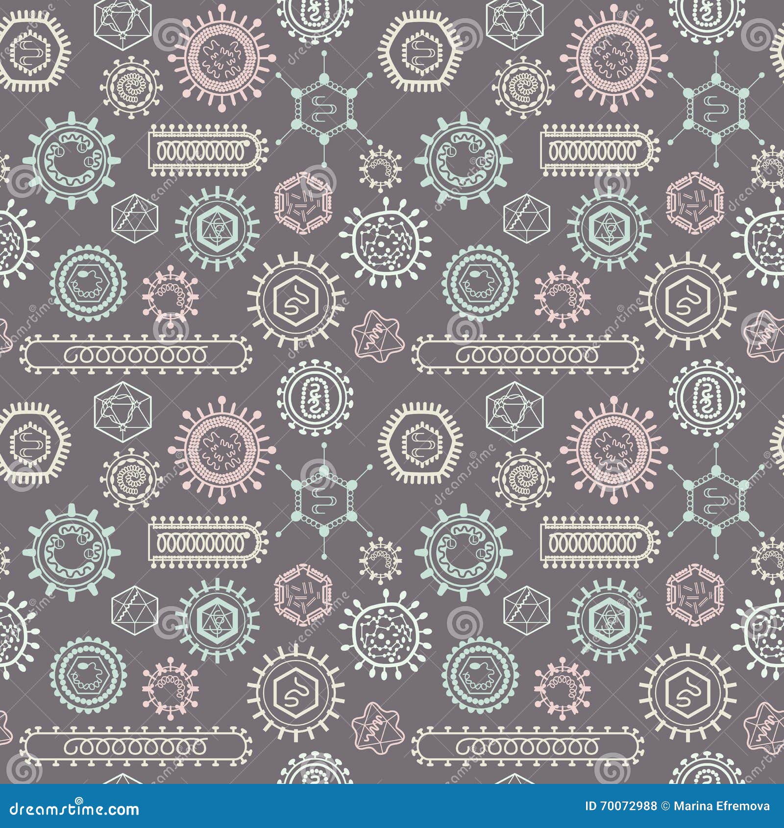 Seamless Pattern with Viruses. Stock Vector - Illustration of ...