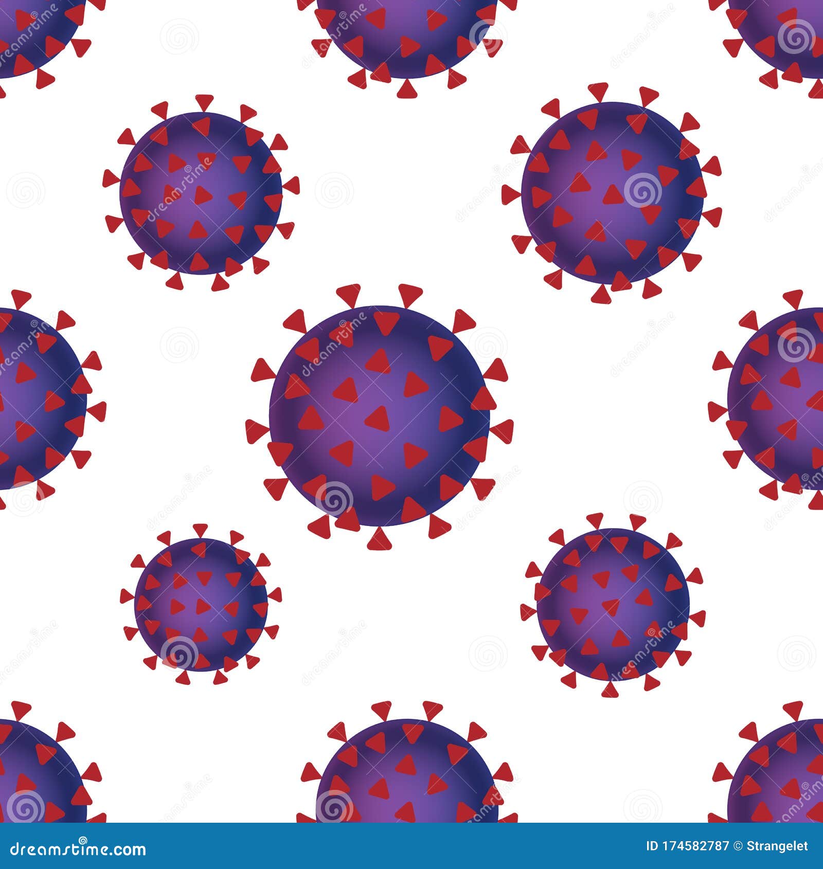 Seamless Pattern with Viruses on White Background. Vector Stock ...