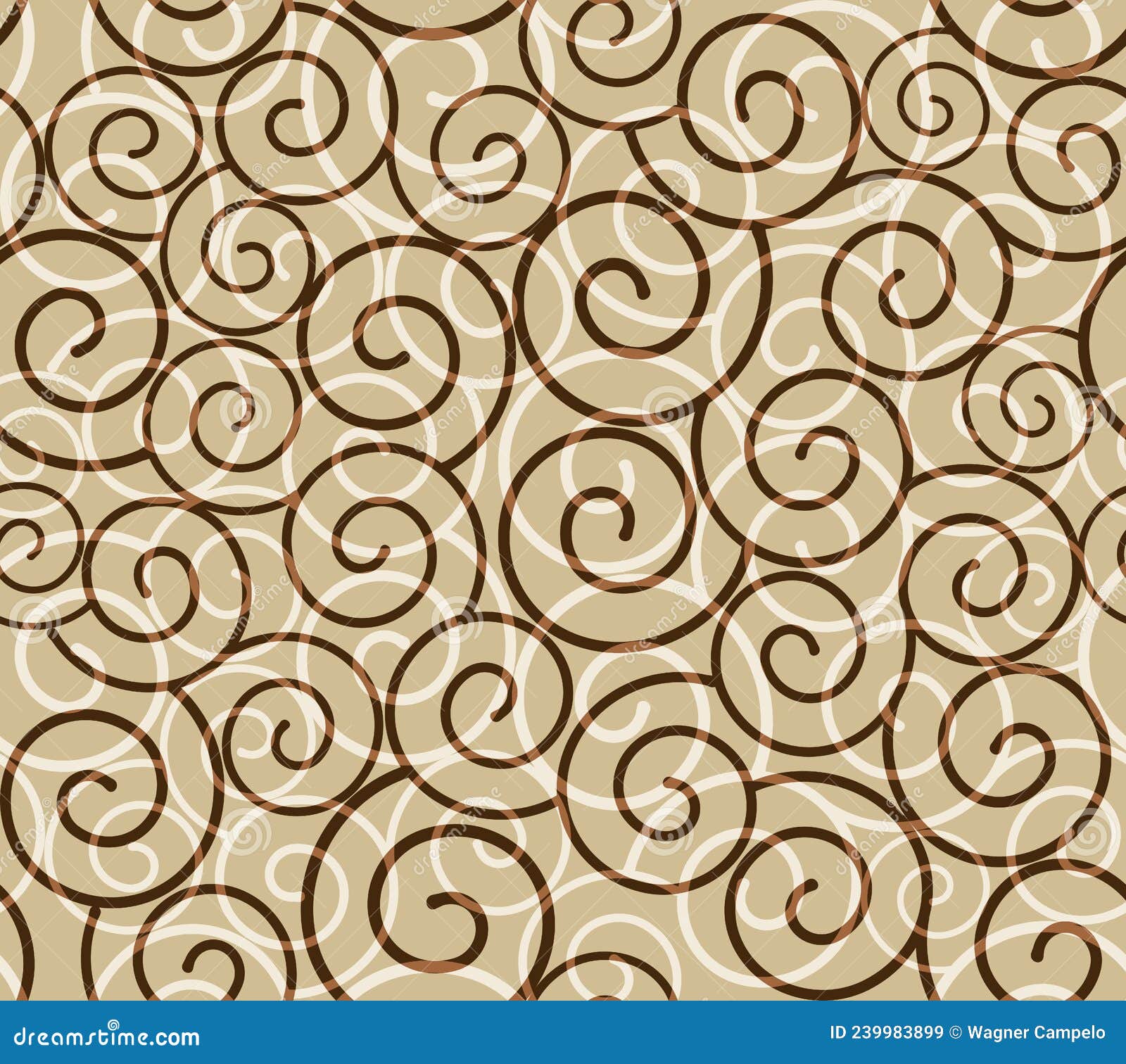 Seamless Pattern with Volutes in 4 Colors Stock Illustration ...