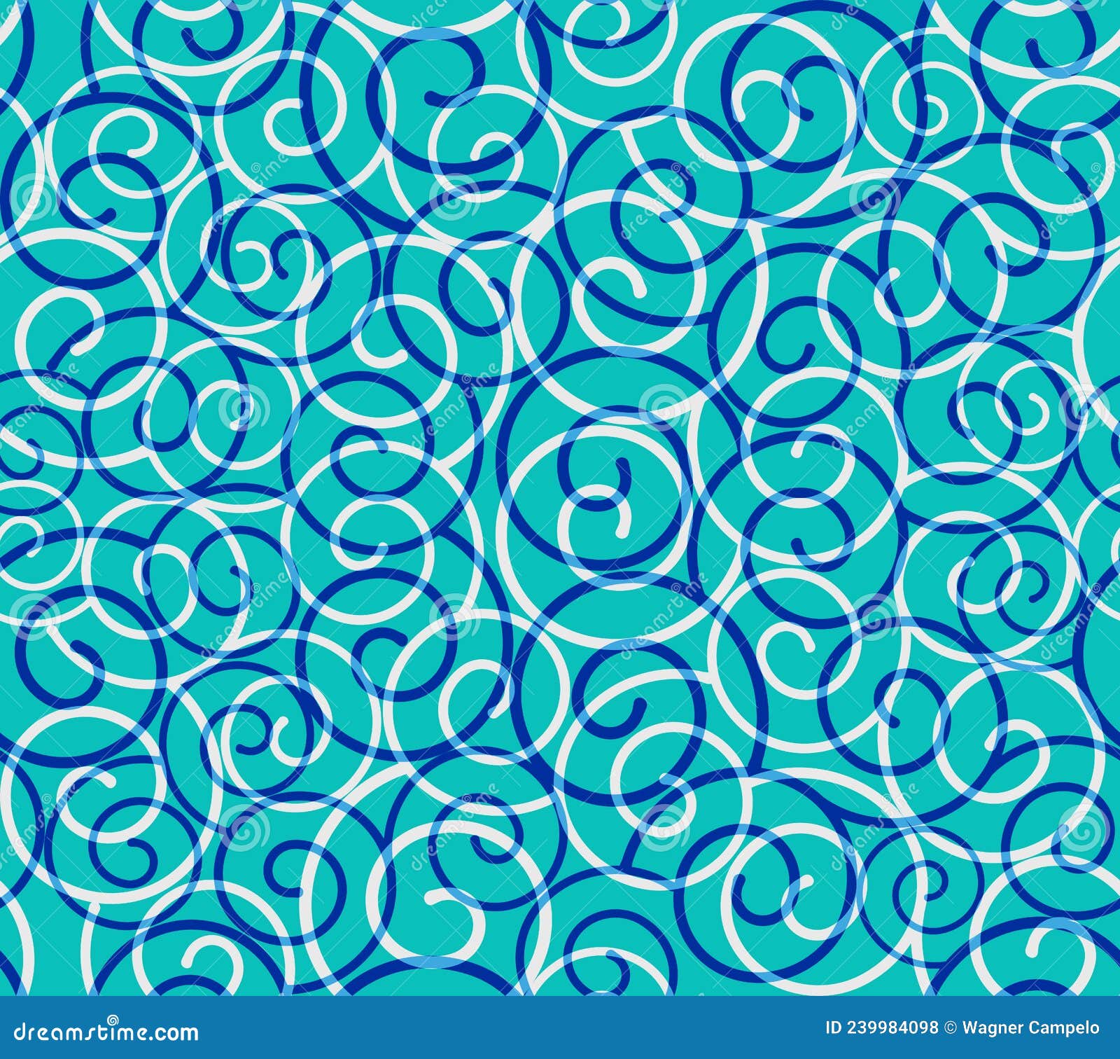 Seamless Pattern with Volutes in 4 Colors Stock Illustration ...