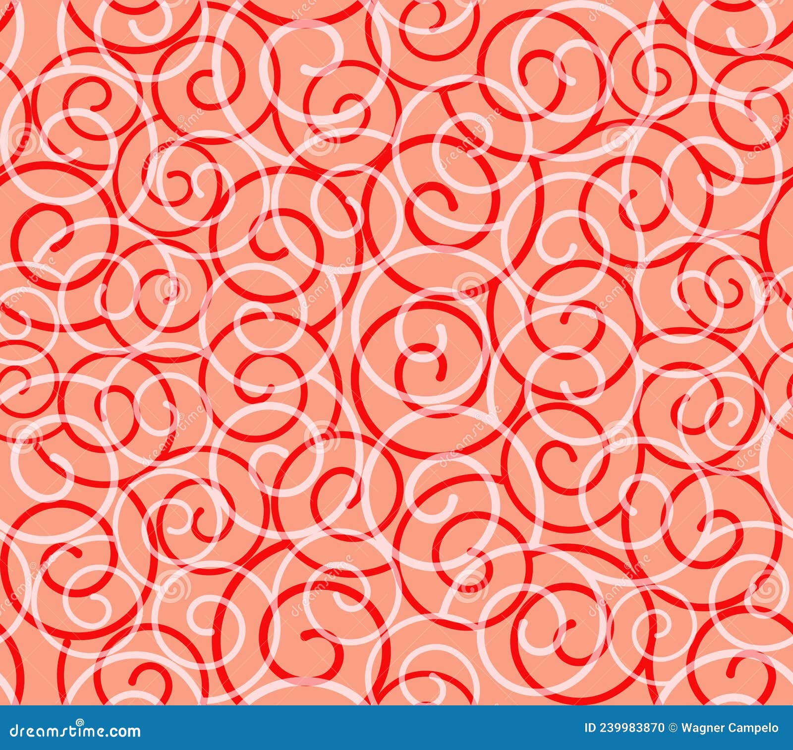 Seamless Pattern with Volutes in 4 Colors Stock Illustration ...