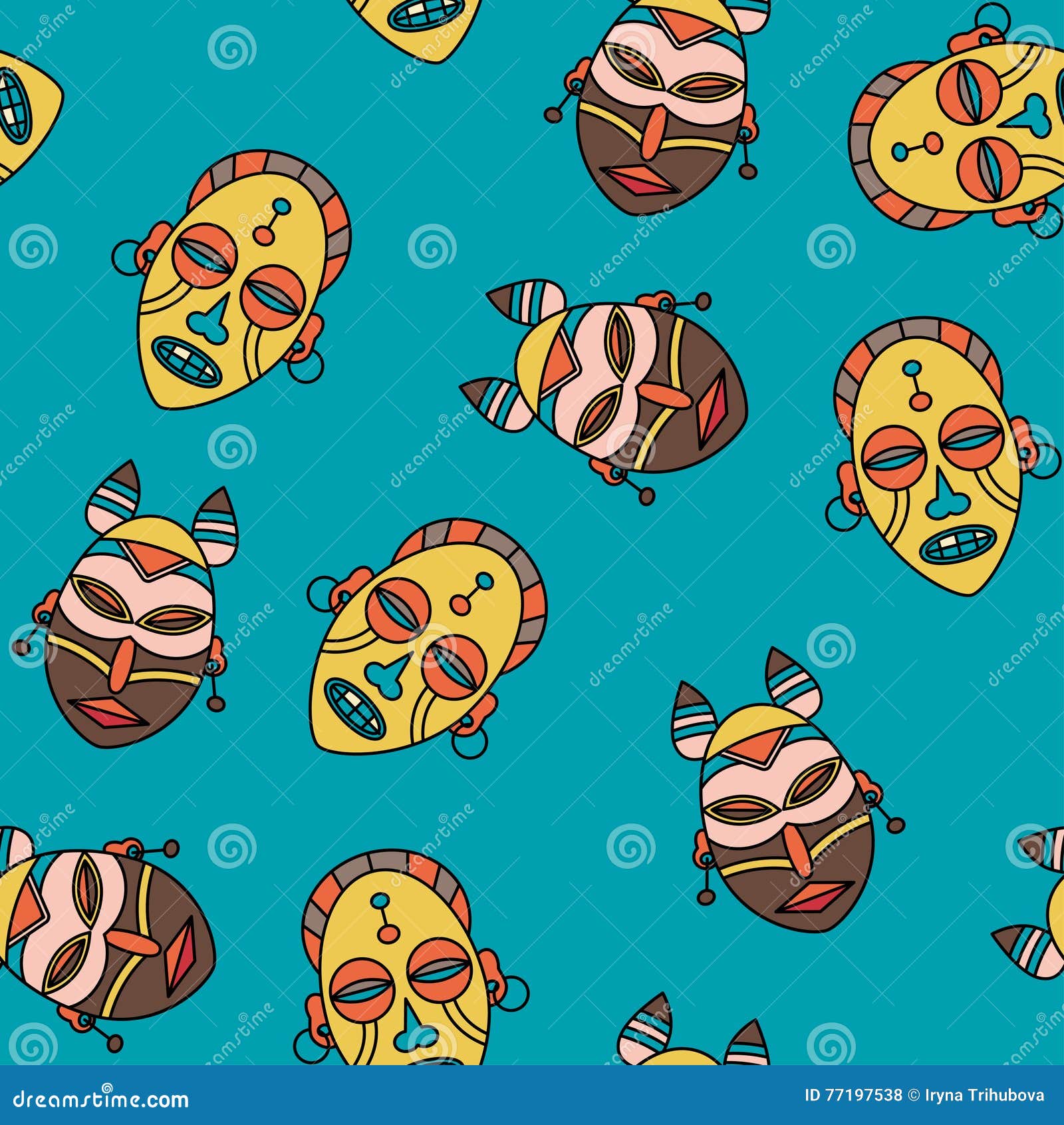 Seamless Pattern with Voodoo Symbols. Stock Vector - Illustration of ...