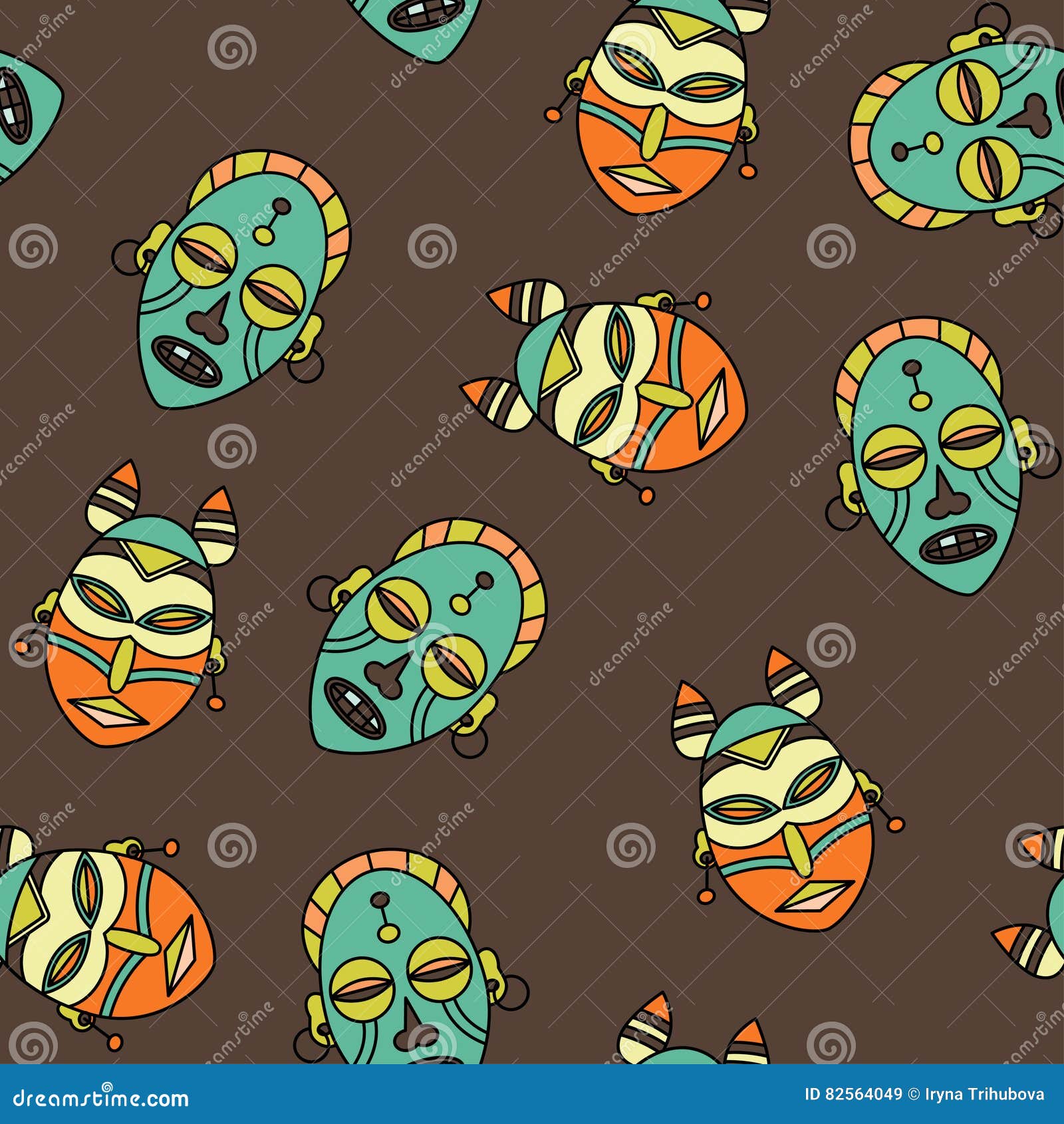 Seamless Pattern with Voodoo Symbols. Stock Vector - Illustration of ...