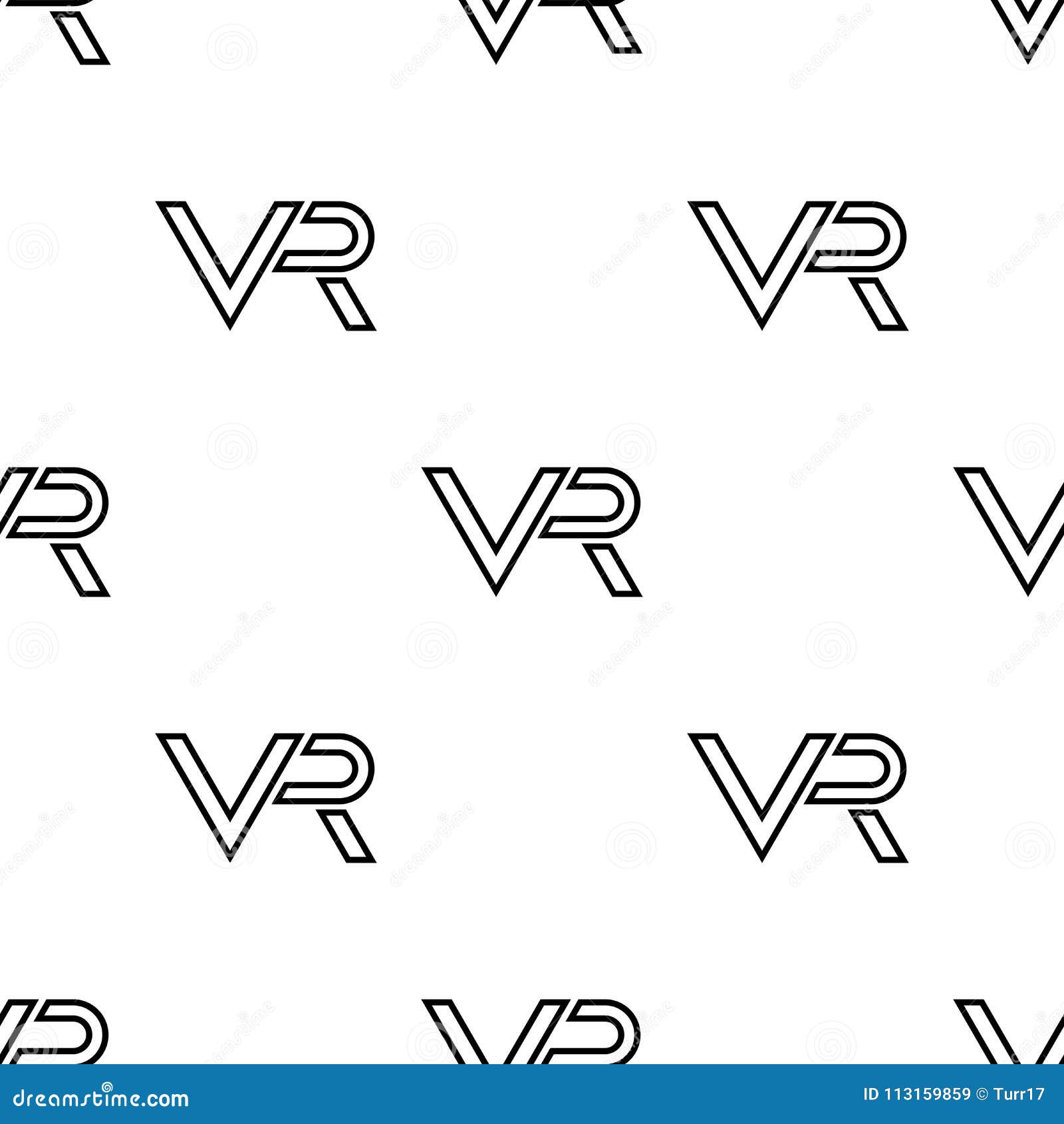Seamless Pattern With VR Logos Stock Illustration - Illustration of ...