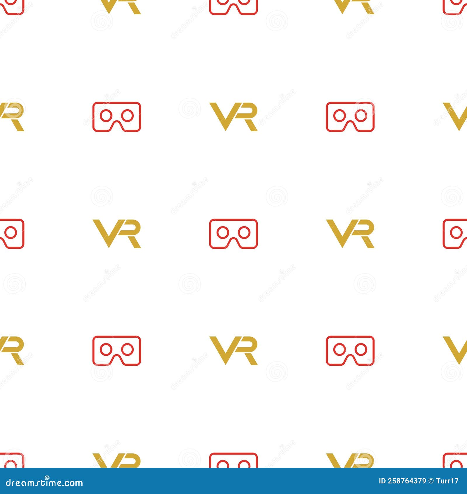 Seamless Pattern with VR Logos Stock Illustration - Illustration of ...