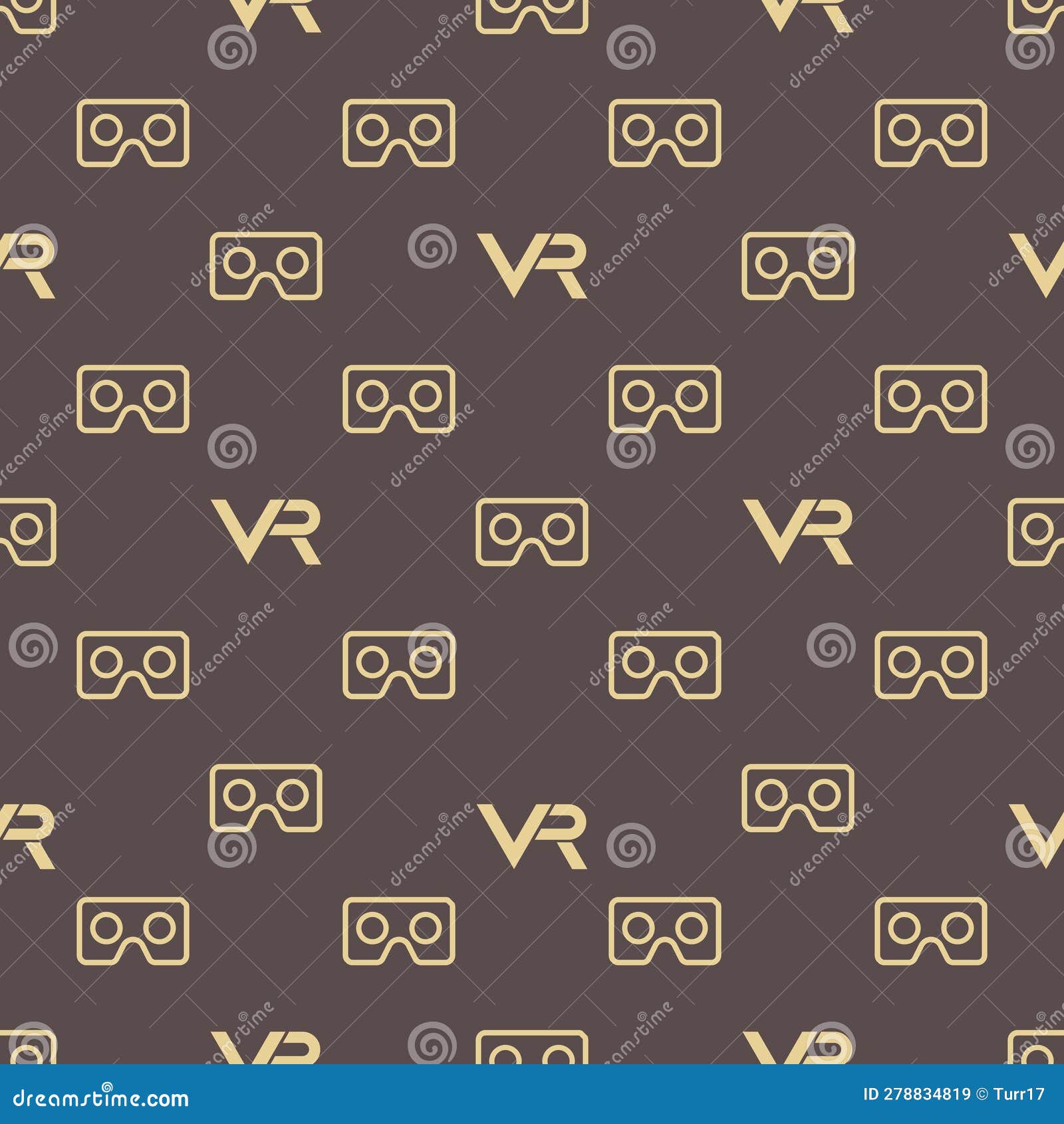 Seamless Pattern. VR Logos stock illustration. Illustration of video ...