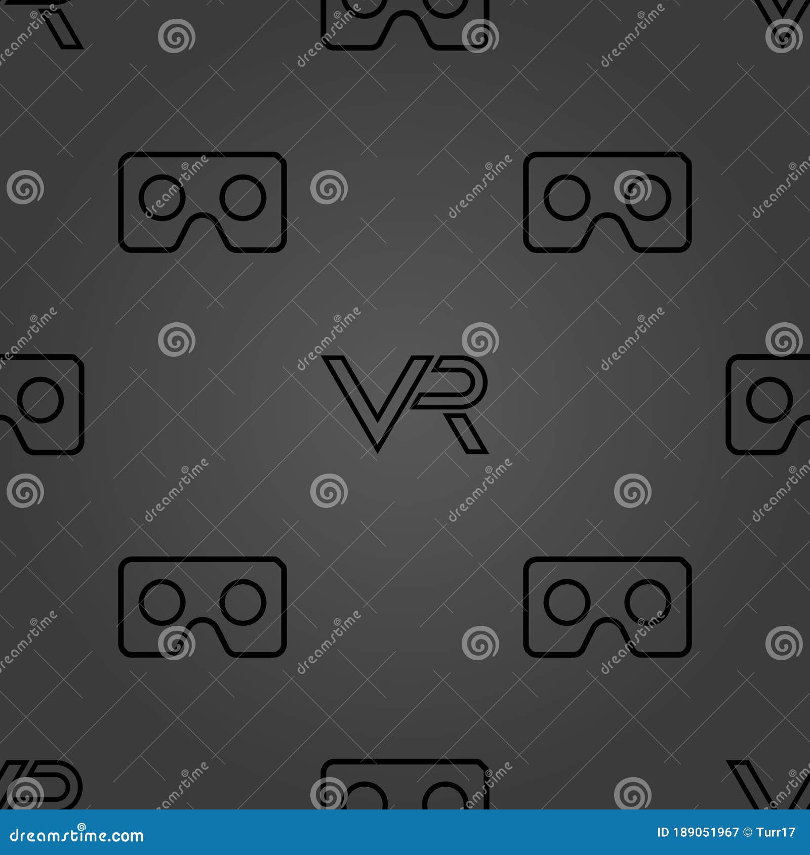 Seamless Pattern With VR Logos Stock Illustration - Illustration of ...