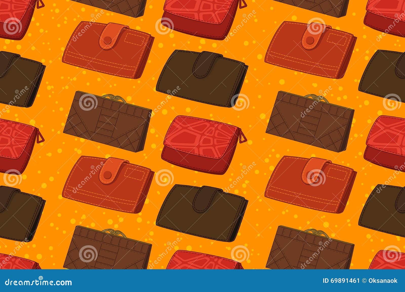 Seamless Pattern with Wallets Stock Vector - Illustration of finance ...