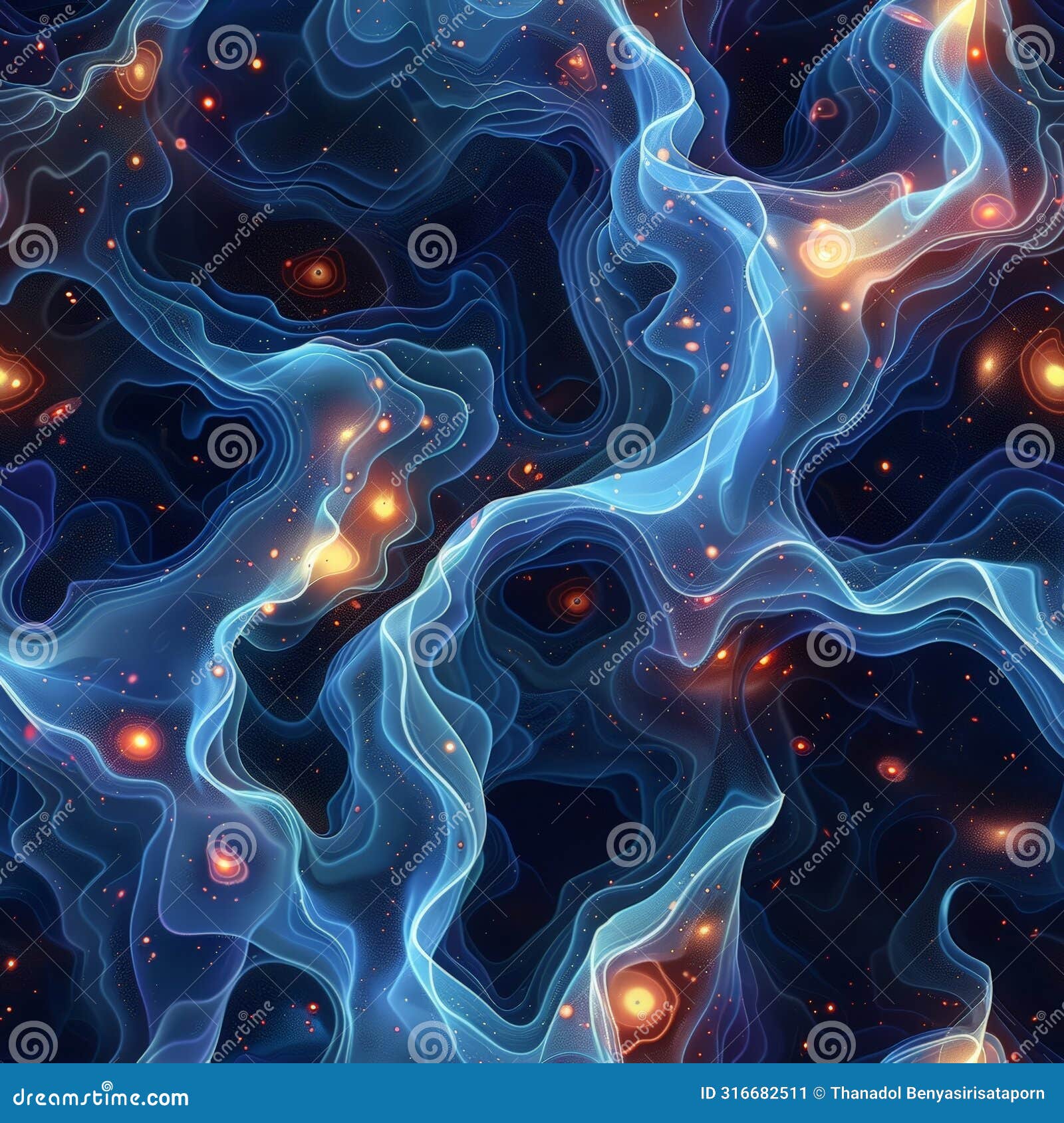 A Seamless Pattern Wallpaper Art of Merge the Ethereal Glow of Quantum ...