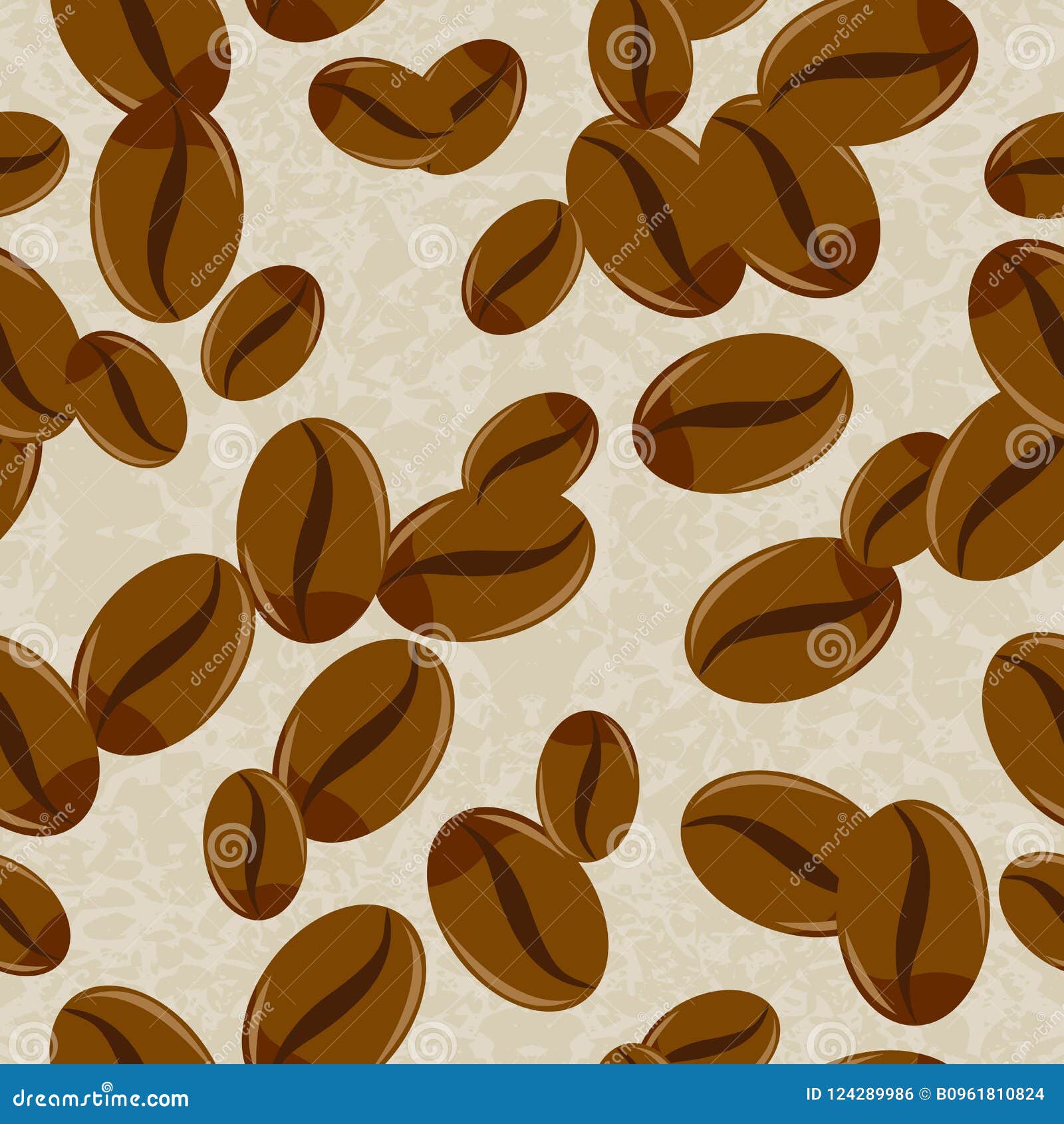 Seamless Texture. Realistic Coffee Grains on a Light Background Stock ...