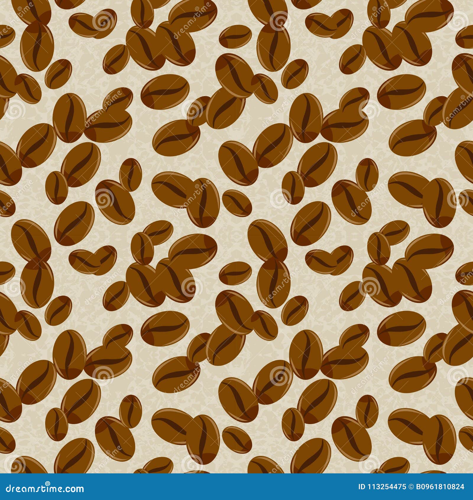 Seamless Texture. Realistic Coffee Grains on a Light Background Stock ...