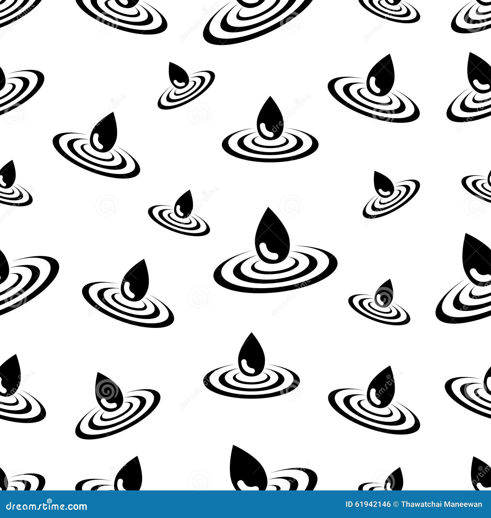 Seamless Pattern with Water Drop Stock Vector - Illustration of shape ...
