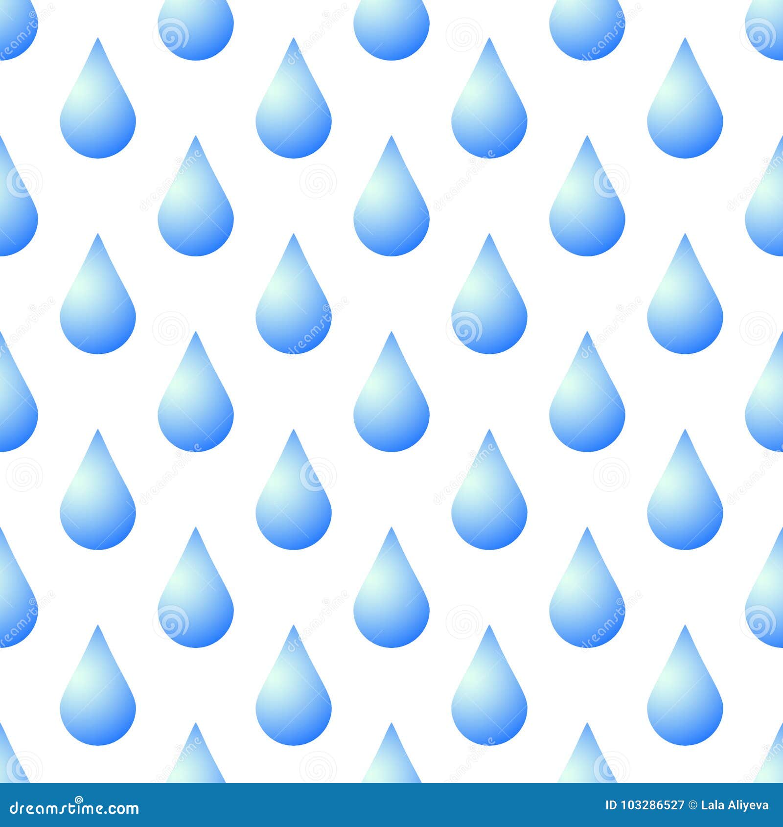 Seamless Pattern with Water Drop on White Background Stock Illustration ...