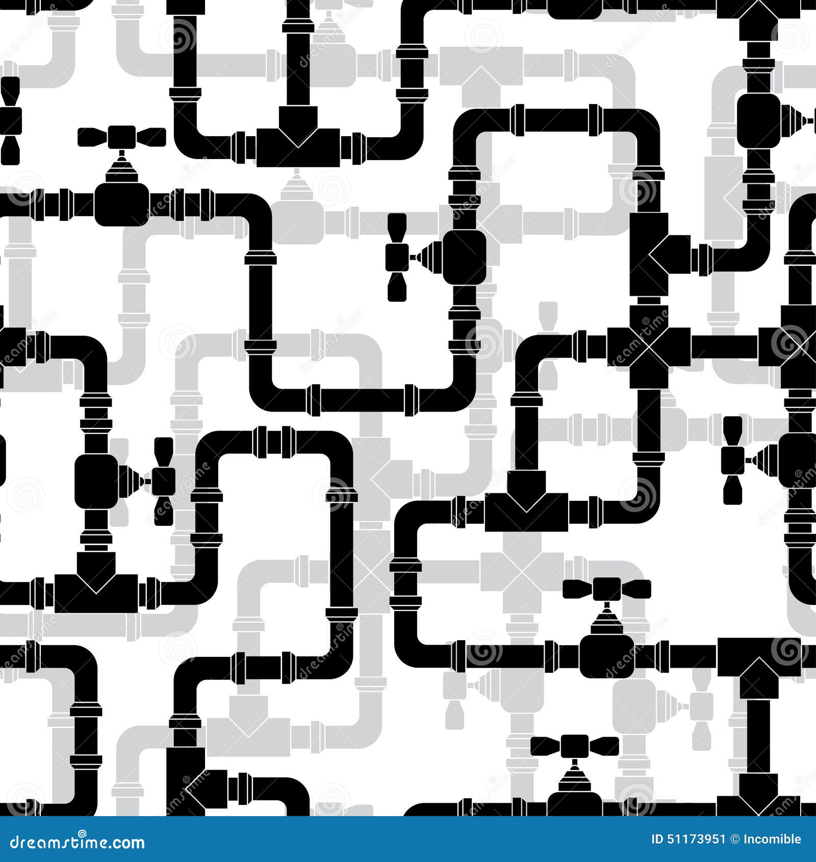 Seamless Pattern with Water Pipeline Stock Vector - Illustration of ...