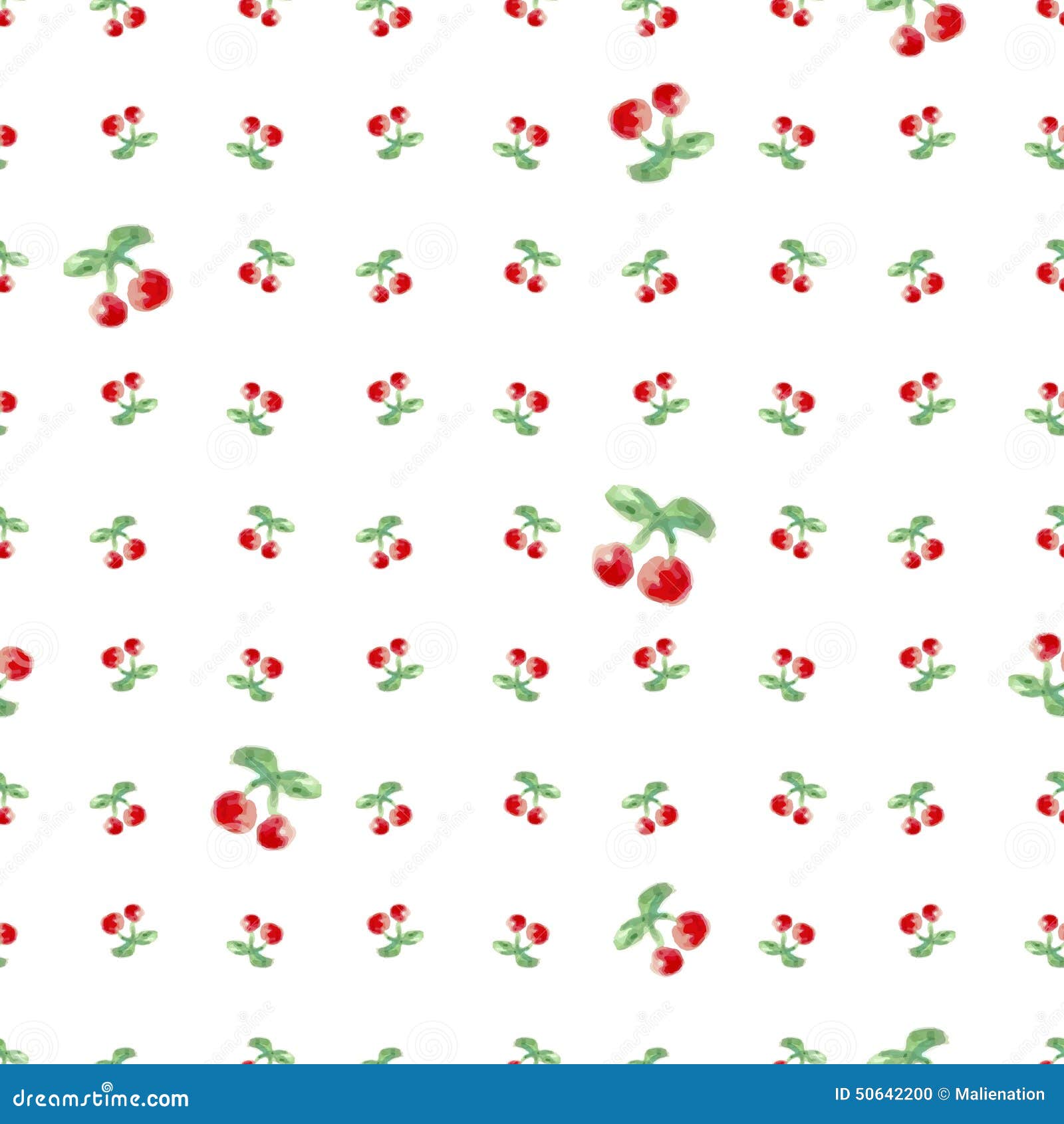 Seamless Pattern with Watercolor Cherry. Endless Repeating Print ...
