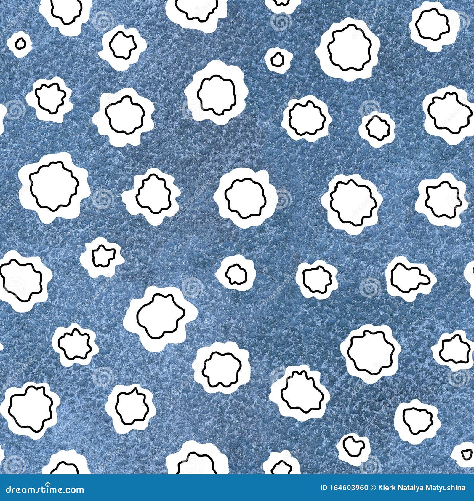 Seamless Pattern of Watercolor Stains with a Graphic Line Pattern. Hand ...