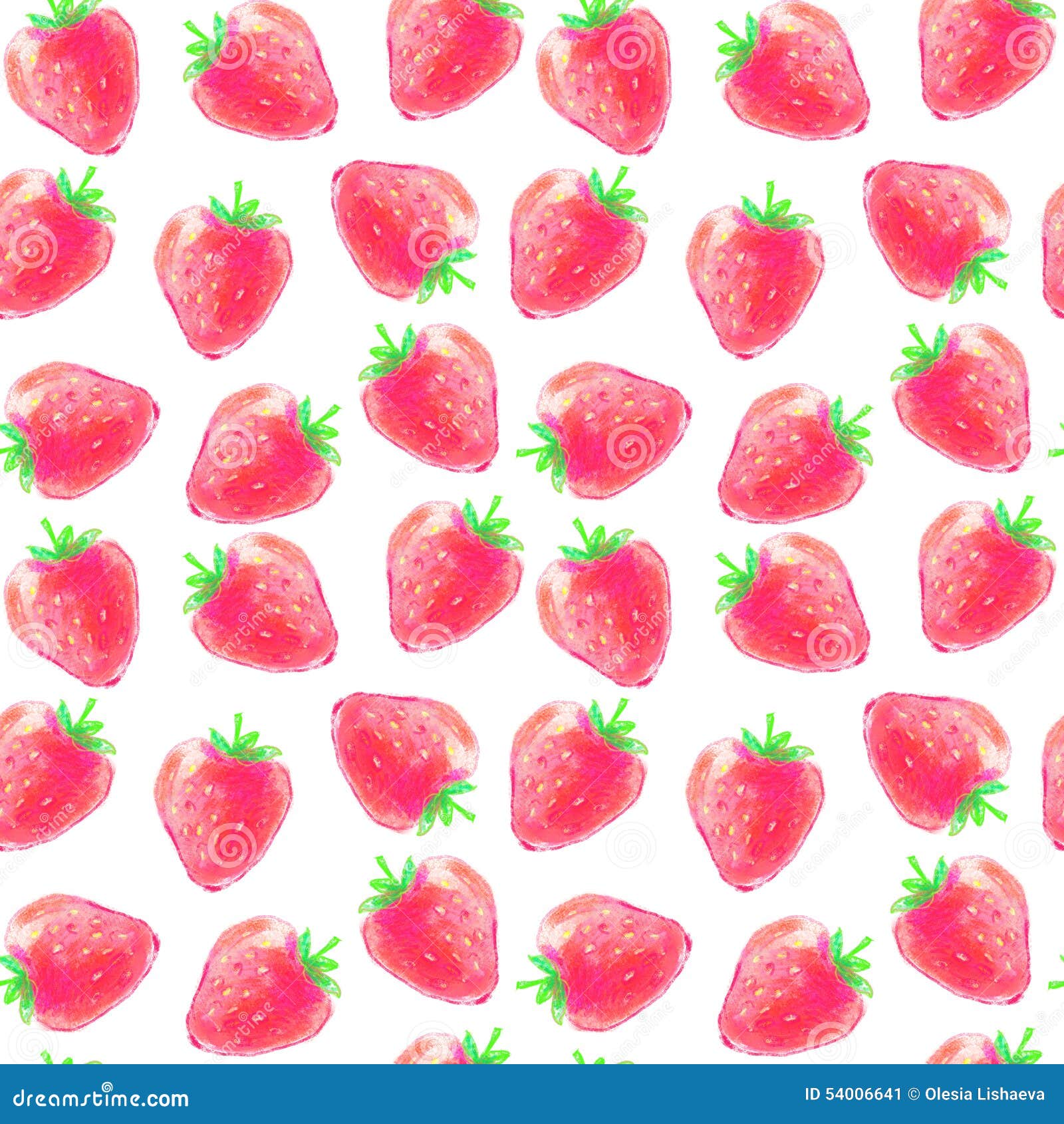 Seamless Pattern of Watercolor Strawberries Stock Image - Image of ...