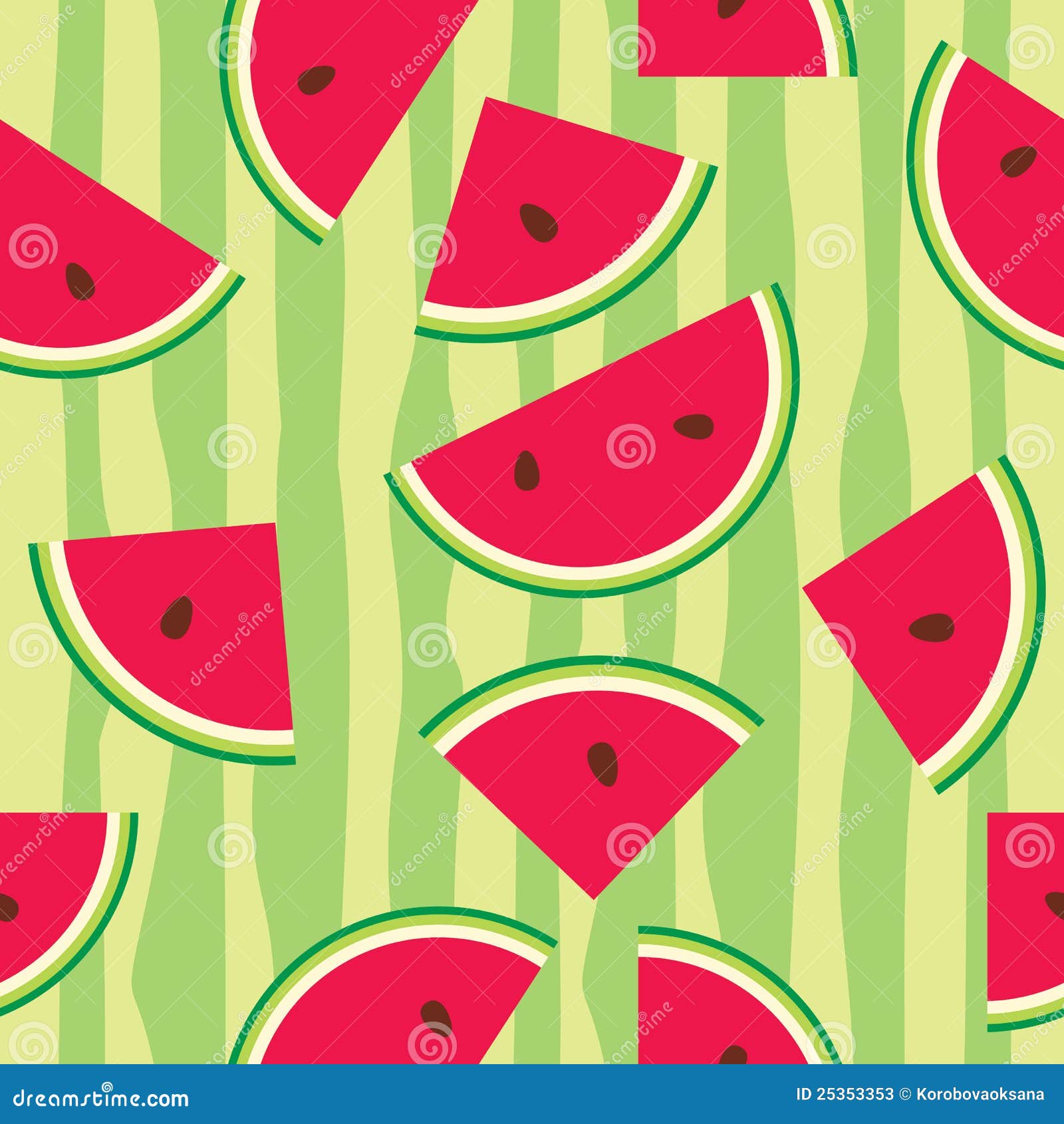 Seamless Pattern of Watermelon Stock Vector - Illustration of wallpaper ...