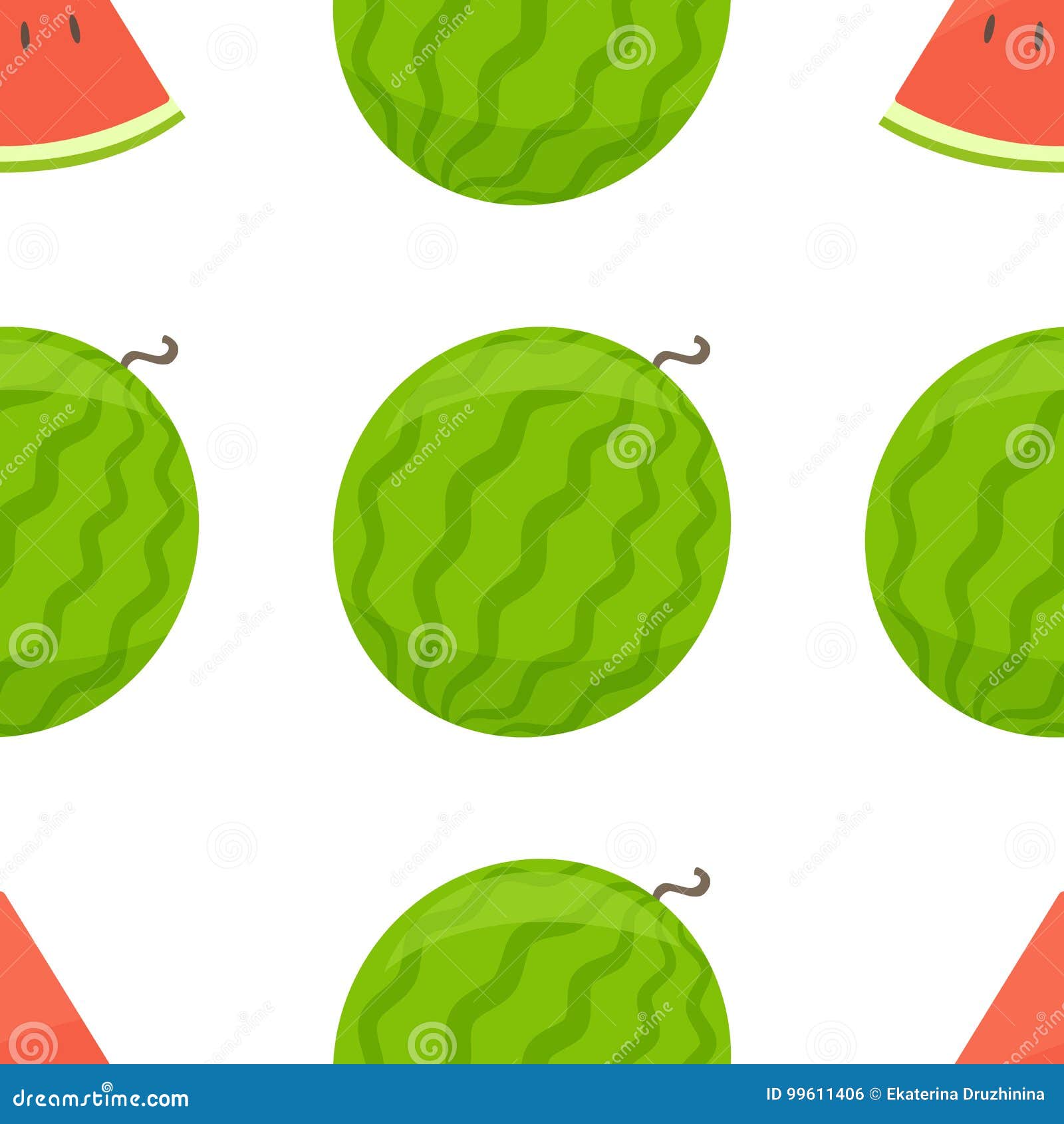 Seamless Pattern of Watermelon Stock Vector - Illustration of exotic ...