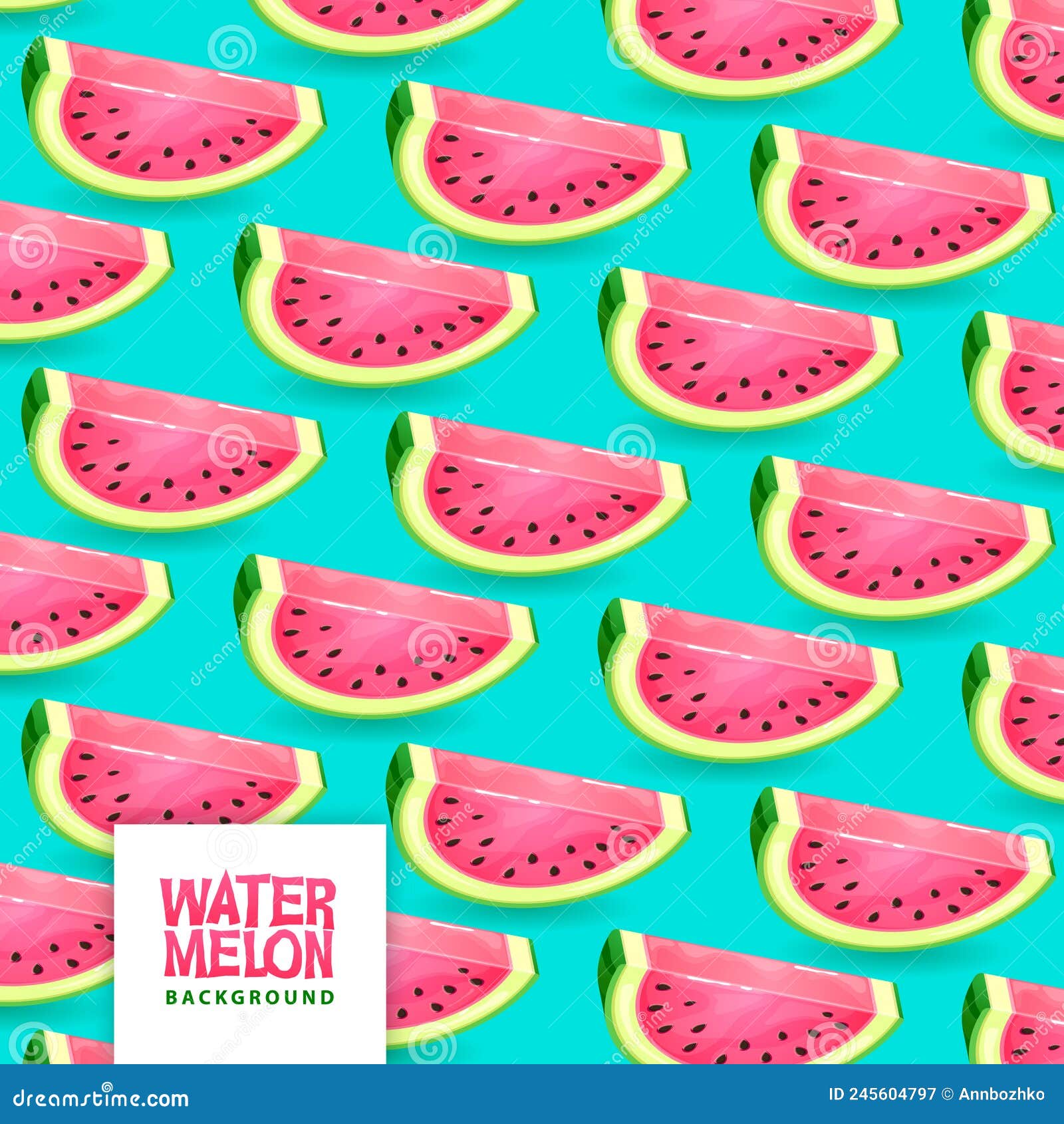 Seamless Pattern with Watermelon Slices on Blue Background. Watermelon ...