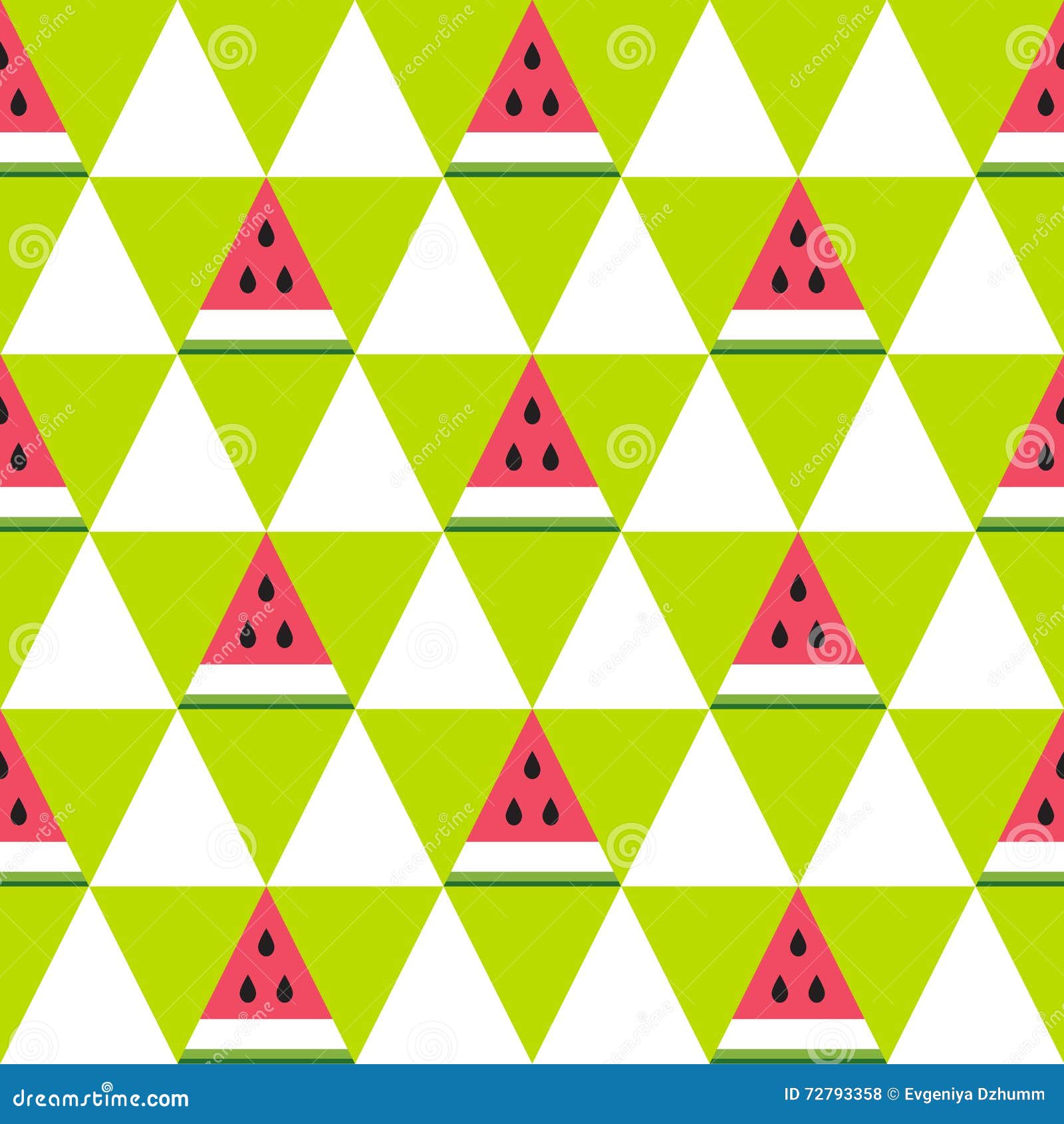 Seamless Pattern of Watermelon Slices in the Geometric Style. Stock ...