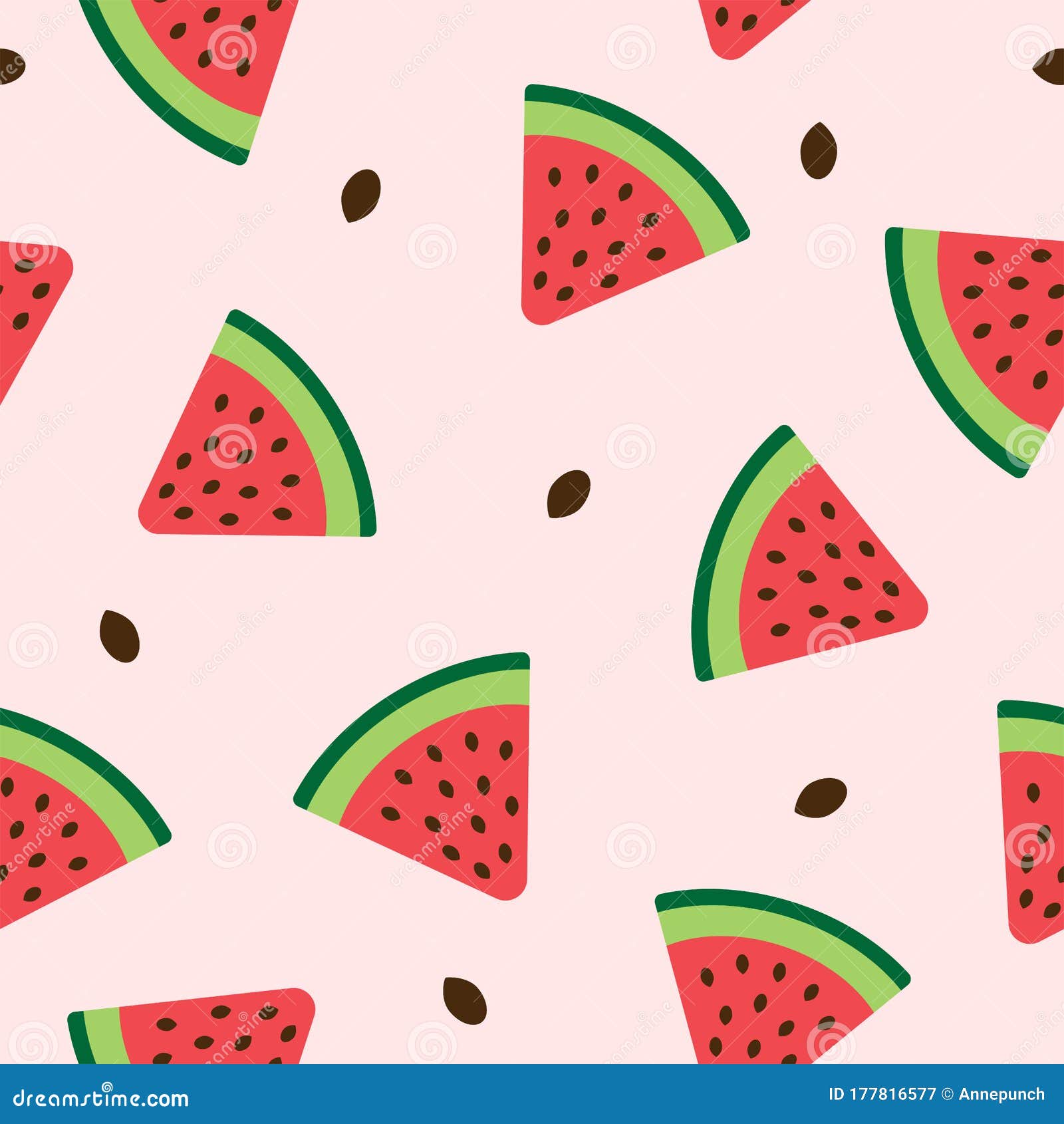 Seamless Pattern with Watermelon Slices and Seeds. Stock Vector ...