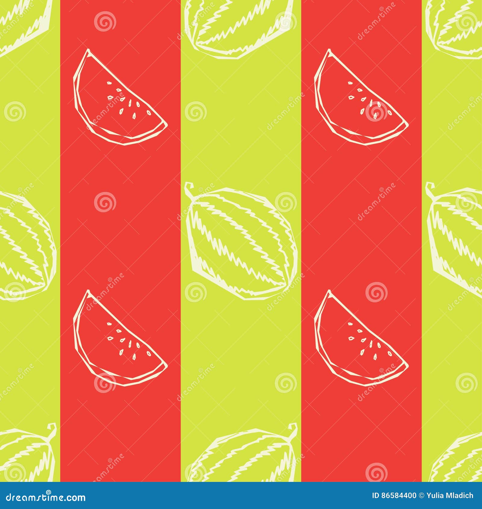 Seamless Pattern with Watermelon Stock Vector - Illustration of design ...