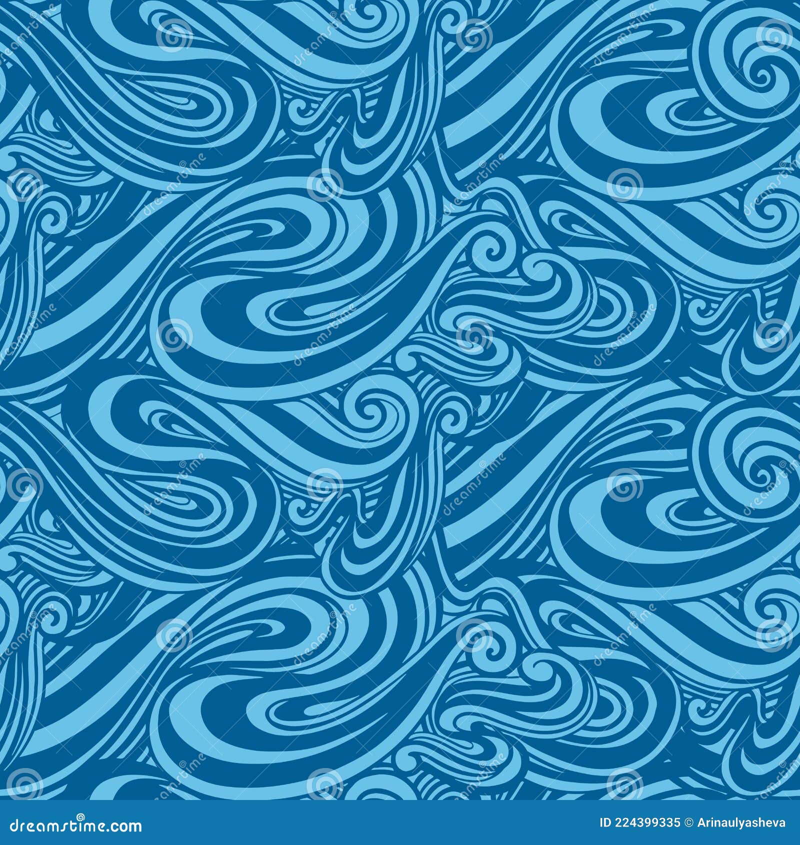 Seamless Pattern Wave Abstract.Line Drawing Style.Fashion Textile ...