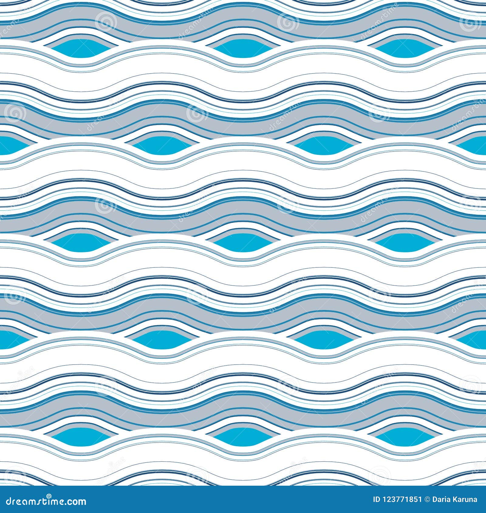 Seamless Pattern with Waves. Periodic Surface Oscillations. Pattern for ...