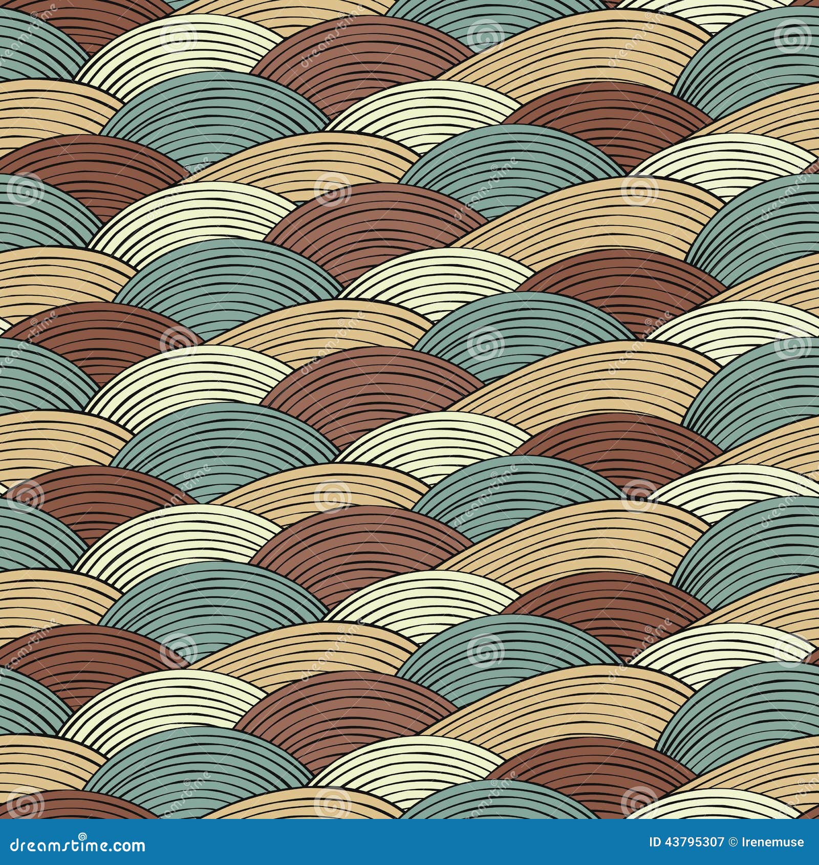 Seamless Pattern with Waves Texture Stock Vector - Illustration of ...