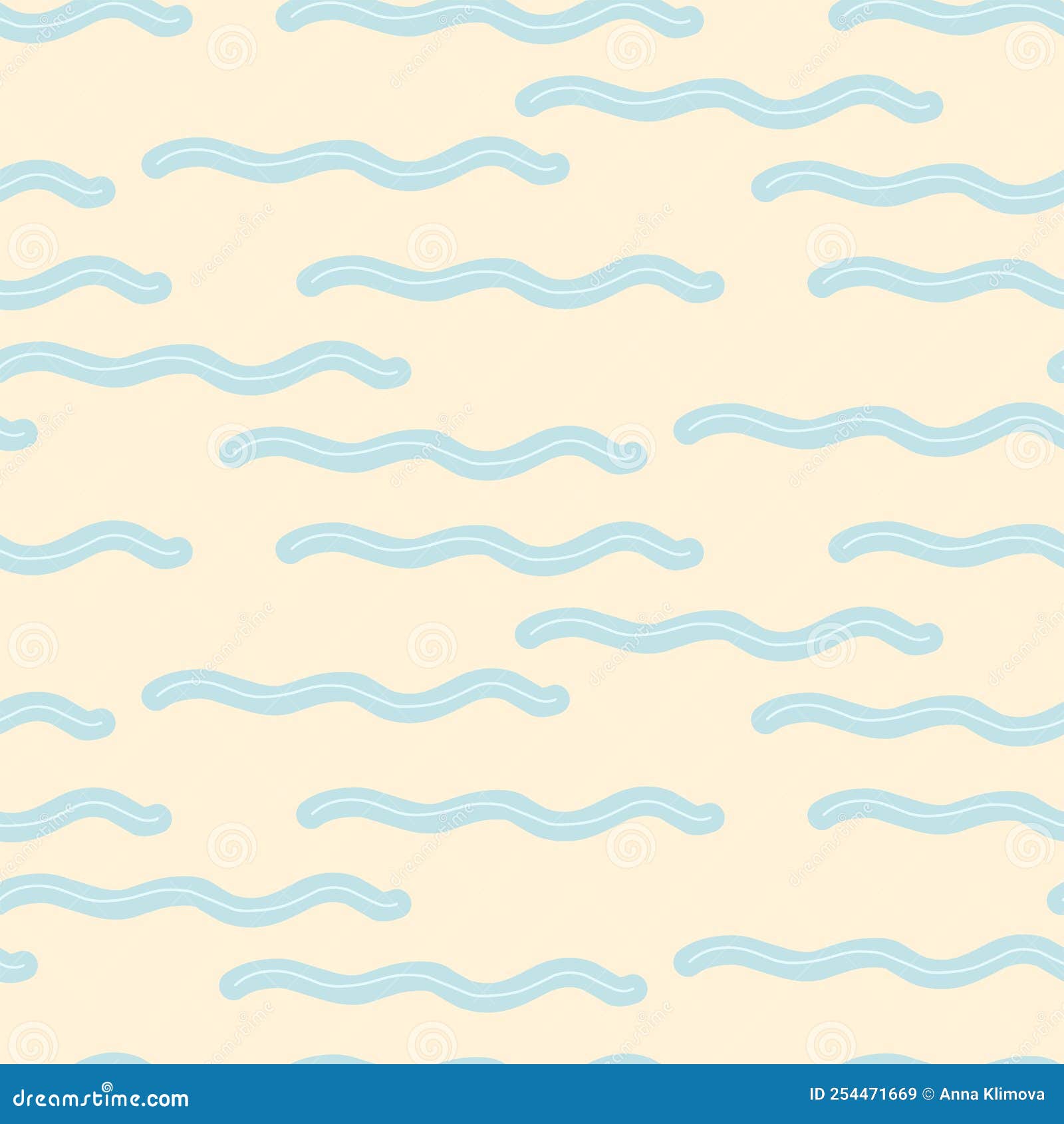 Seamless Pattern with Waves and Wavy Lines for Kids Stock Vector ...