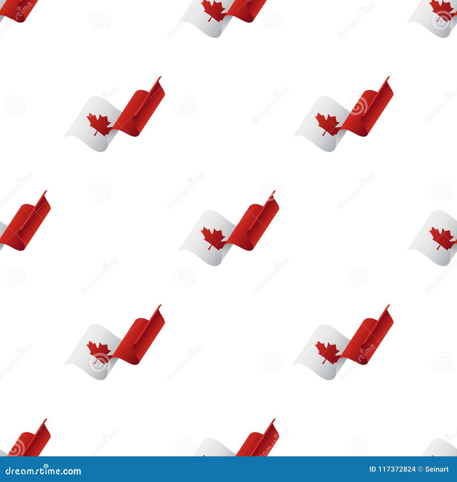 Seamless Pattern with Waving Flag. Canada Flag. Vector Illustration ...