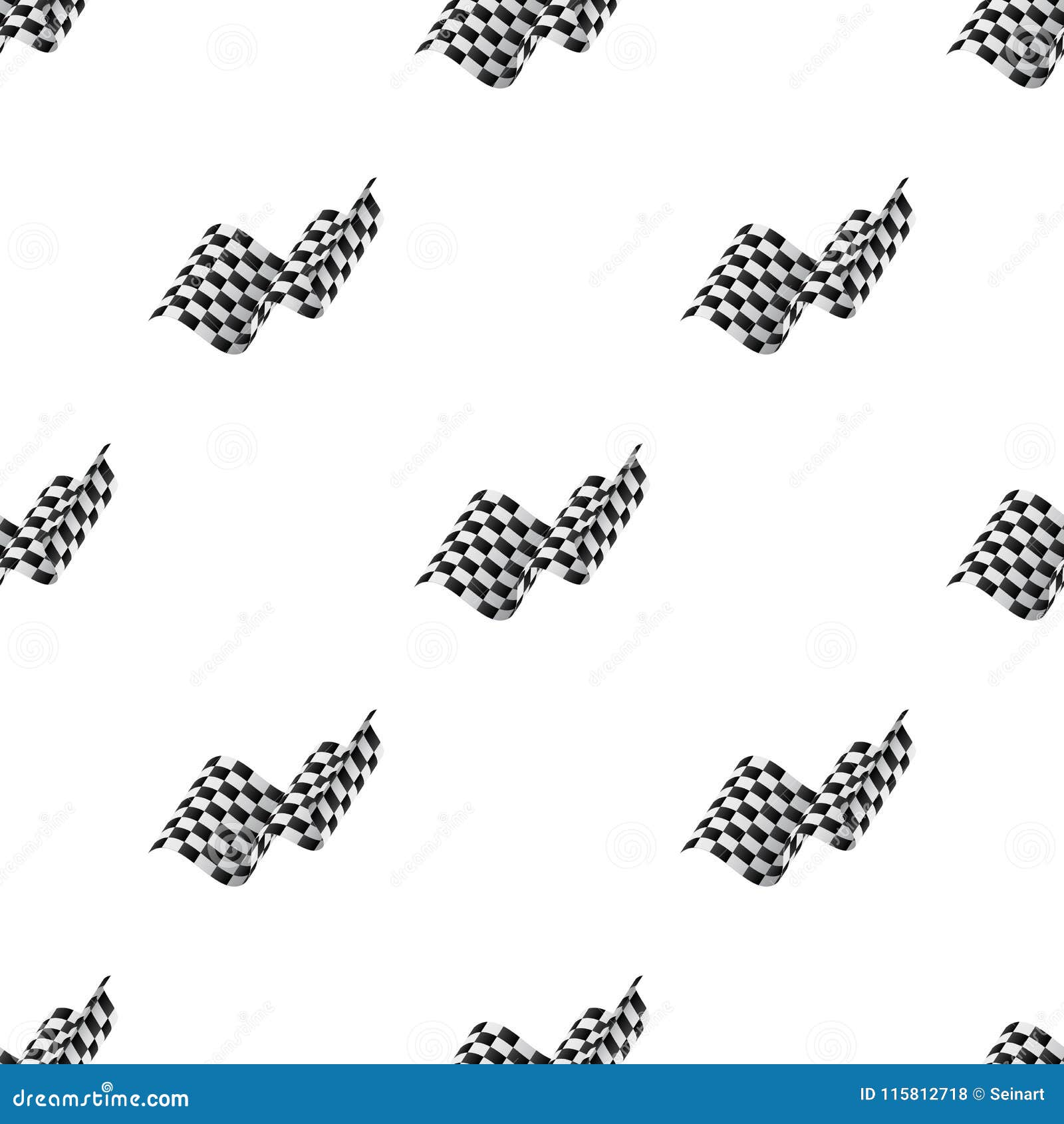 Seamless Pattern with Waving Flag. Checkered Flag. Vector Illustration. Stock Vector ...