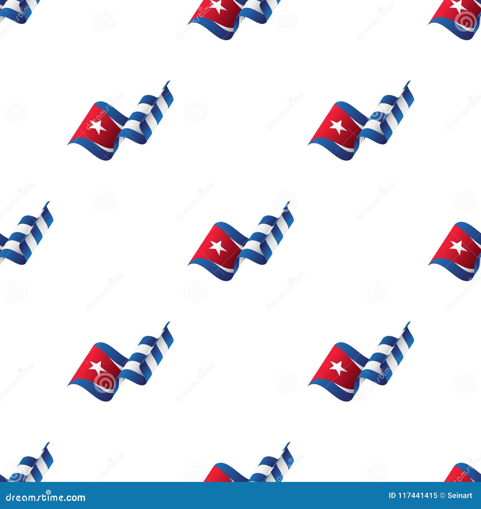 Seamless Pattern with Waving Flag. Cuba Flag. Vector Illustration ...