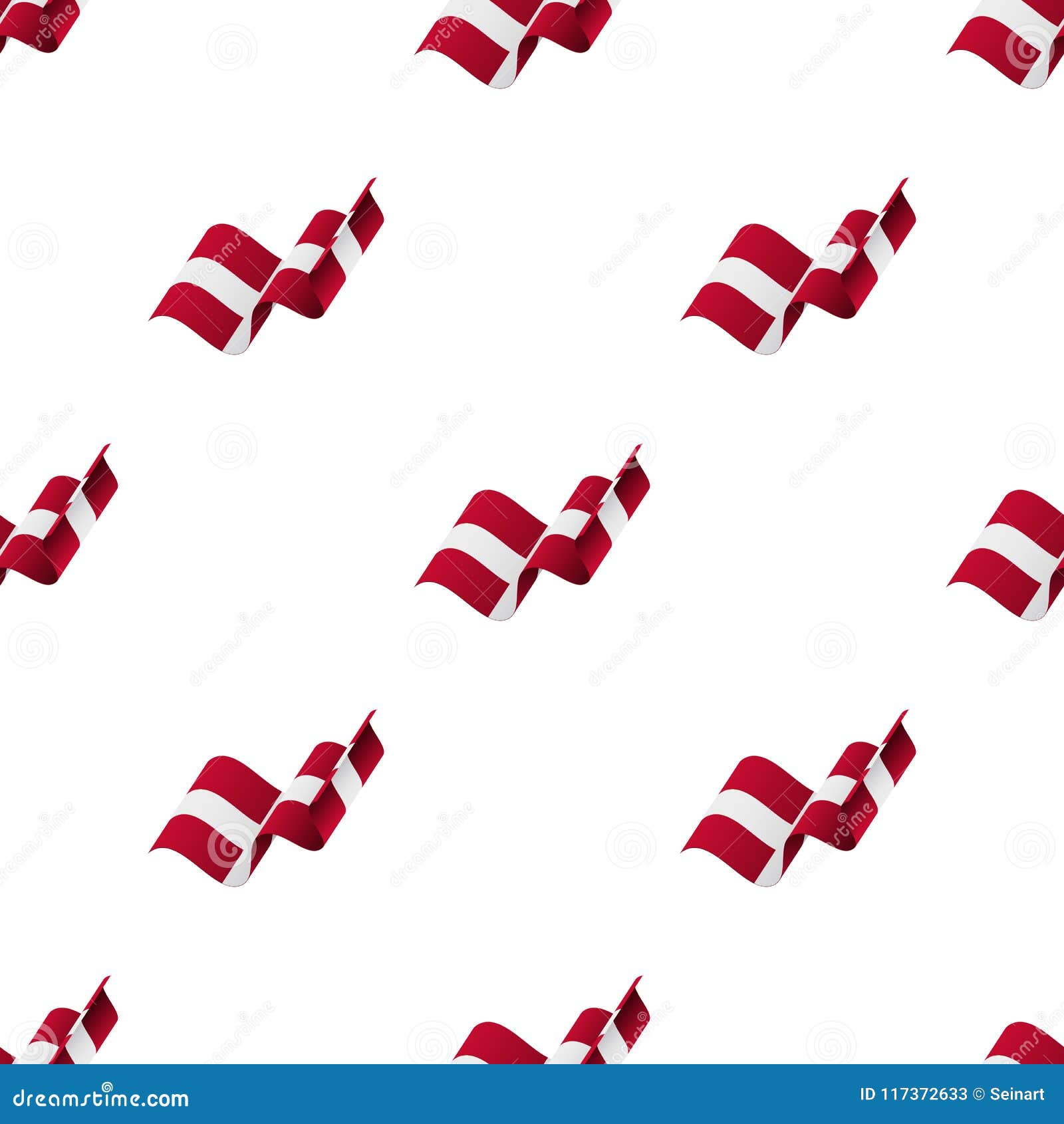 Seamless Pattern with Waving Flag. Denmark Flag. Vector Illustration ...