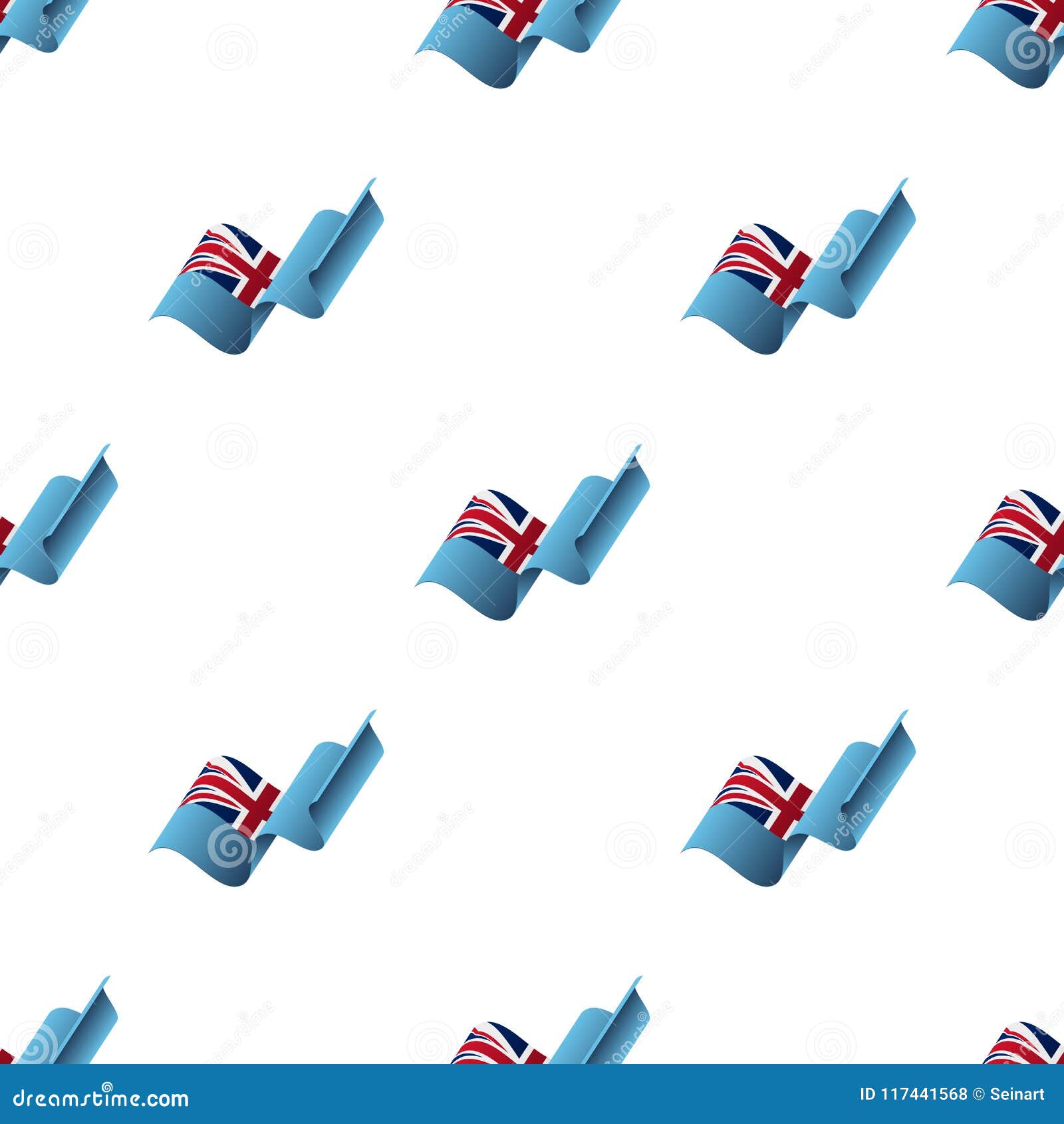 Seamless Pattern with Waving Flag. Fiji Flag. Vector Illustration. Stock Illustration ...