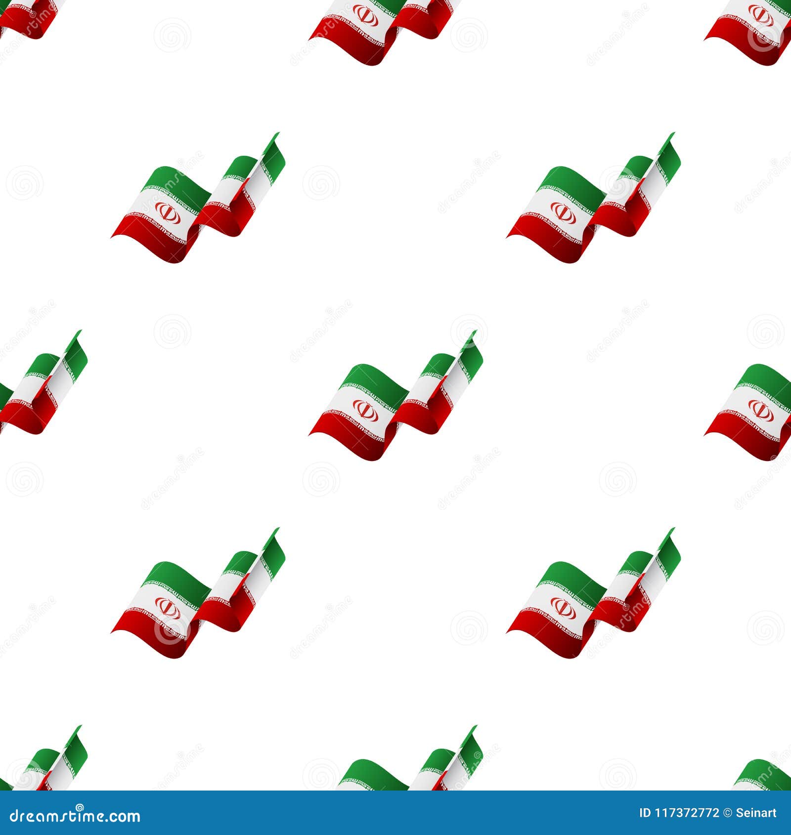 Seamless Pattern with Waving Flag. Iran Flag. Vector Illustration ...