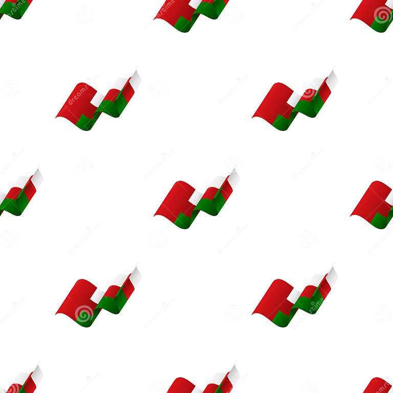 Seamless Pattern with Waving Flag. Oman Flag. Vector Illustration ...