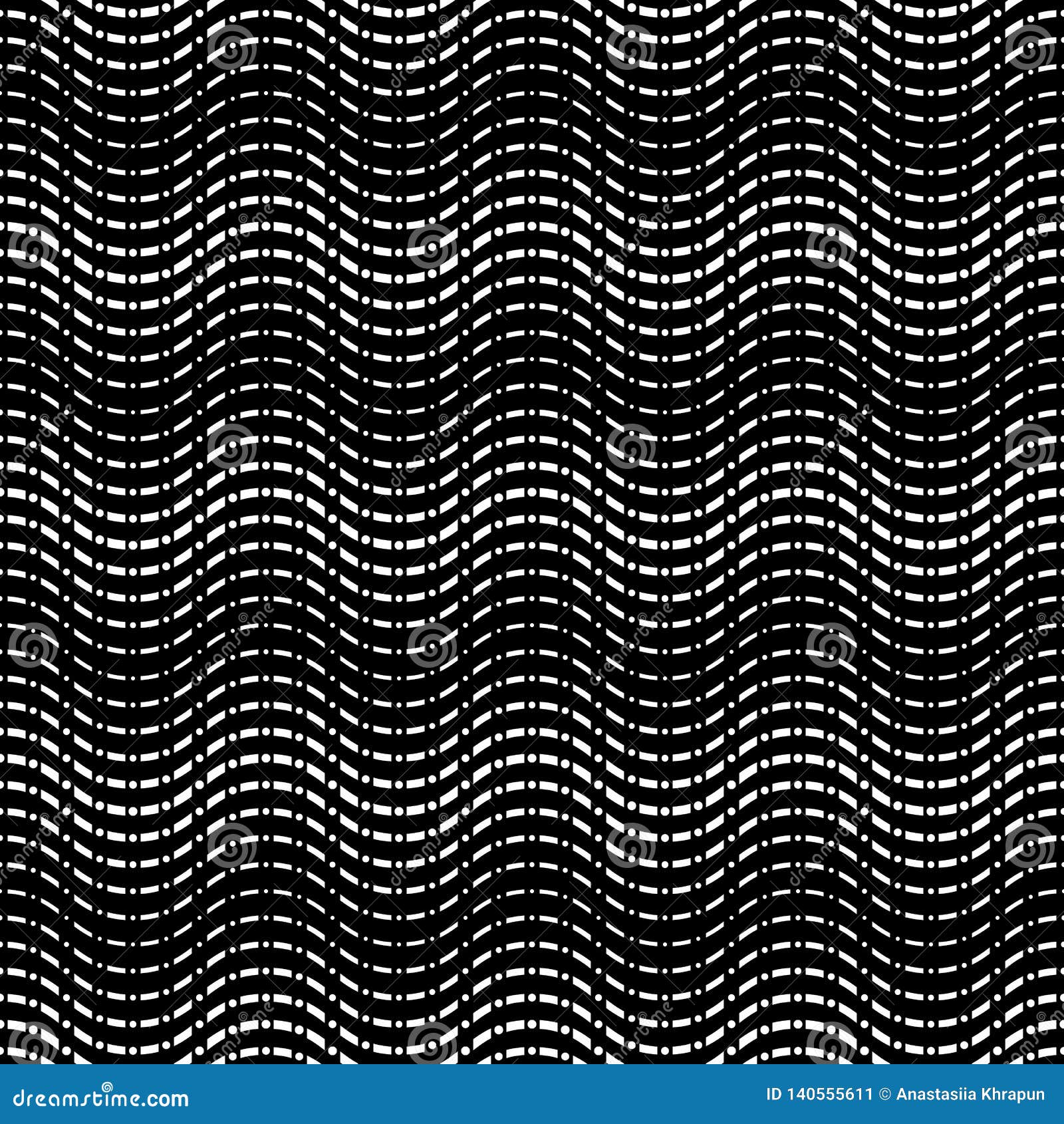 Seamless Pattern of Wavy Dashed Lines. Geometric Background Stock ...