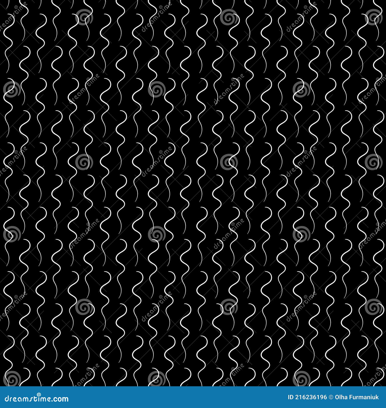 Seamless Pattern with Wavy Elements. Simple Endless Background with ...
