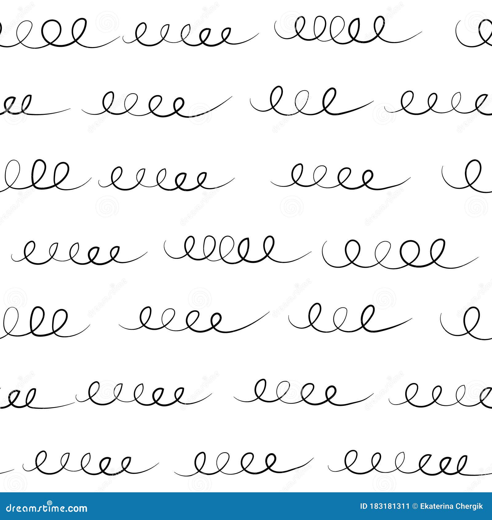 Seamless Pattern with Wavy Lines, Doodles, Loops. Stock Vector ...