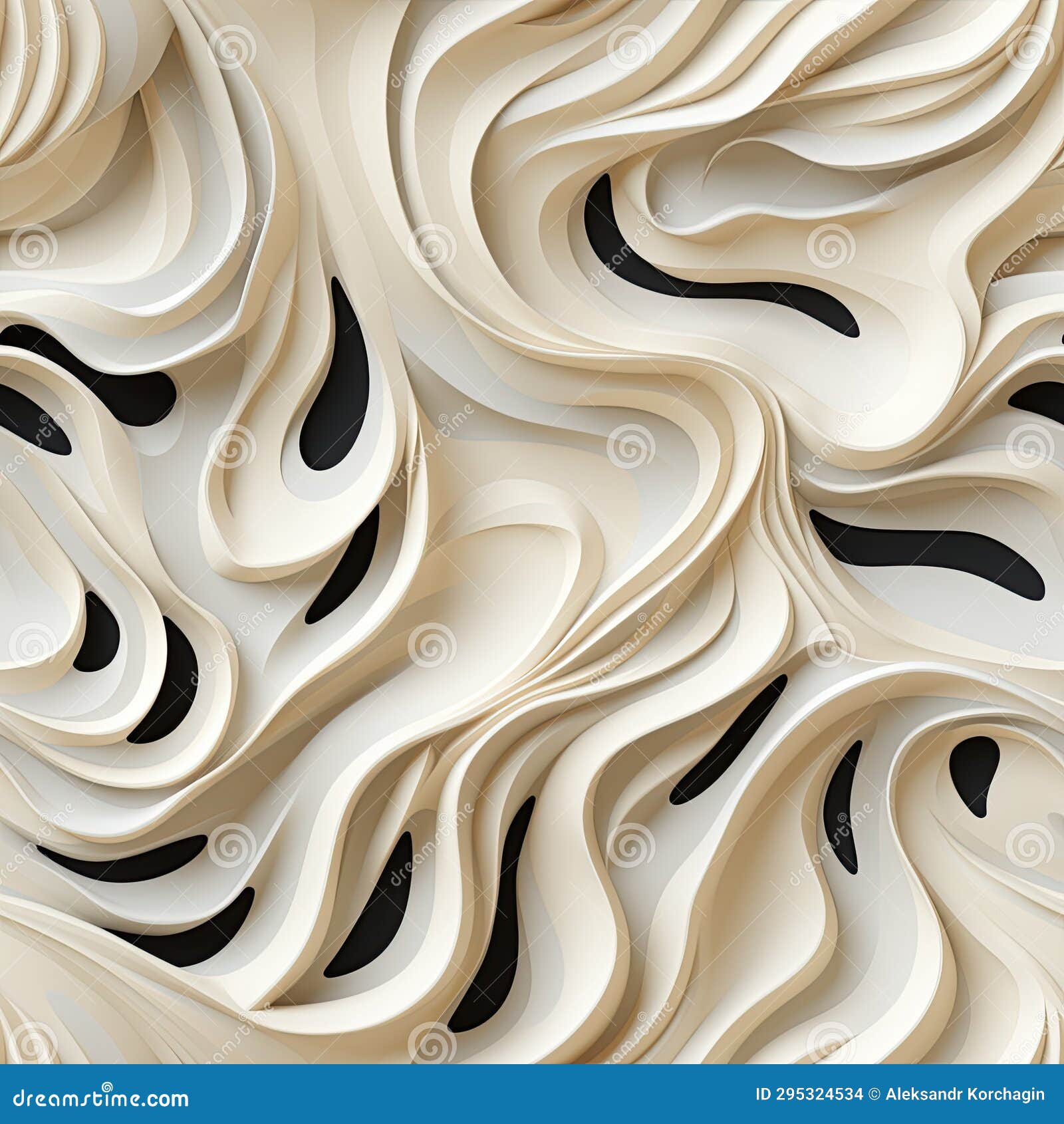 Seamless Pattern with Wavy Texture on White Background. Ornament for ...