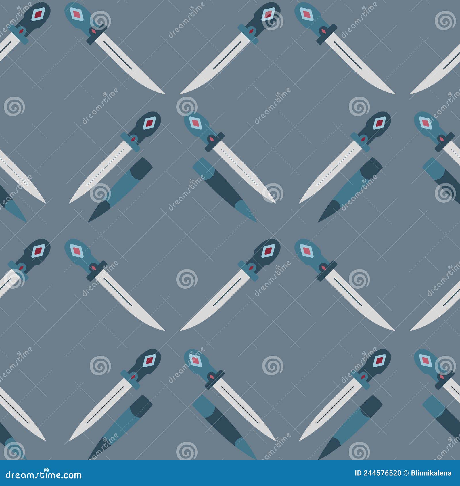 Seamless Pattern with Weapons on a Dark Gray Background. Sharp Blade ...