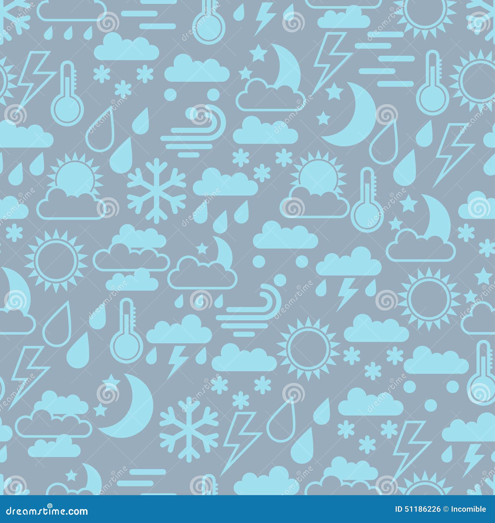 Seamless Pattern of Weather Icons Stock Vector - Illustration of ...