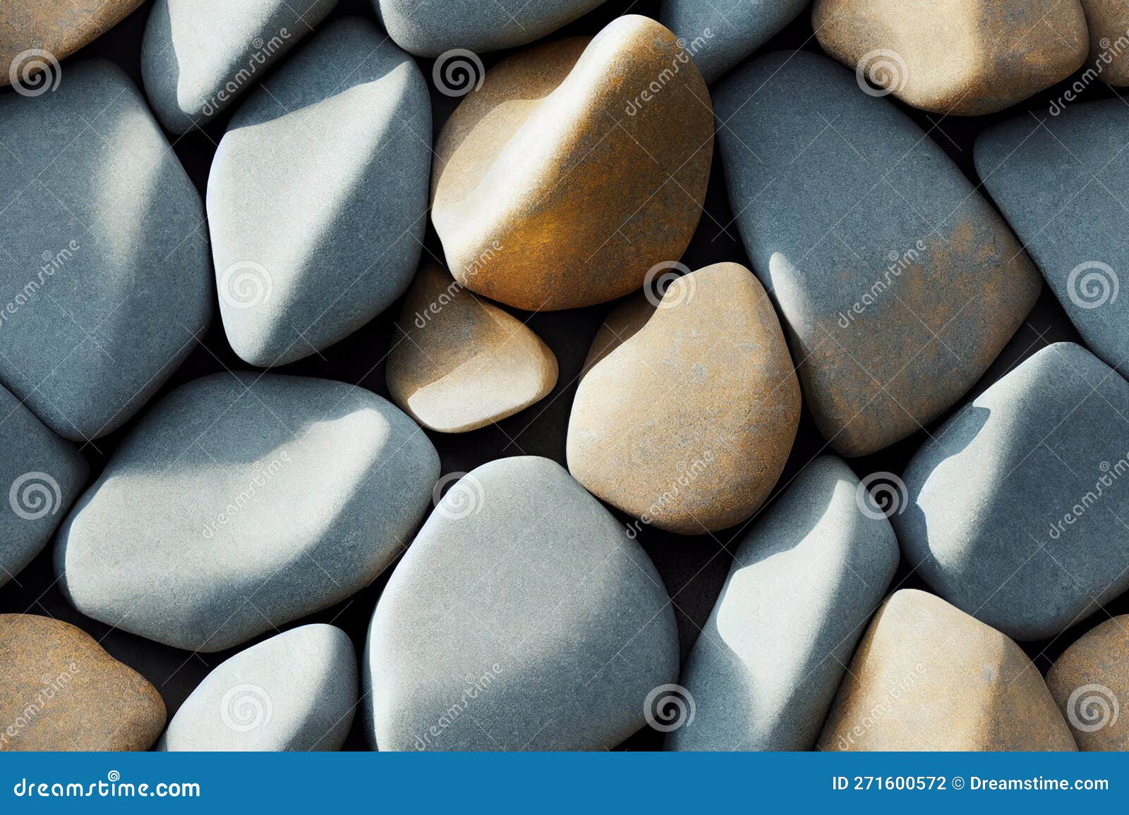 Seamless Pattern on Weathered, Aged Rocks, Pebbles and Stone Bricks. 3d ...