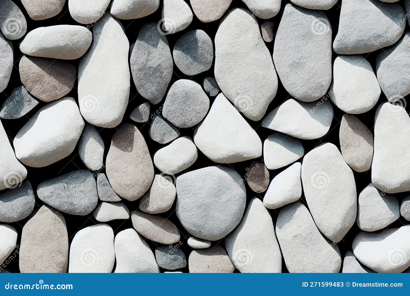 Seamless Pattern on Weathered, Aged Rocks, Pebbles and Stone Bricks. 3d ...